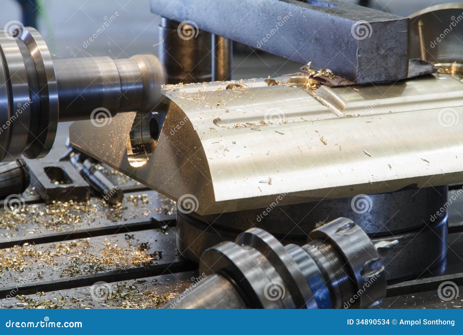 CNC Milling Machine Milling Heads Stock Photo - Image of workshop ...