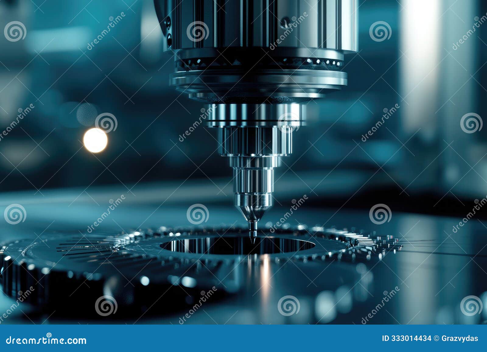 CNC Milling Machine during Operation. Concept Banner Metal Machine ...