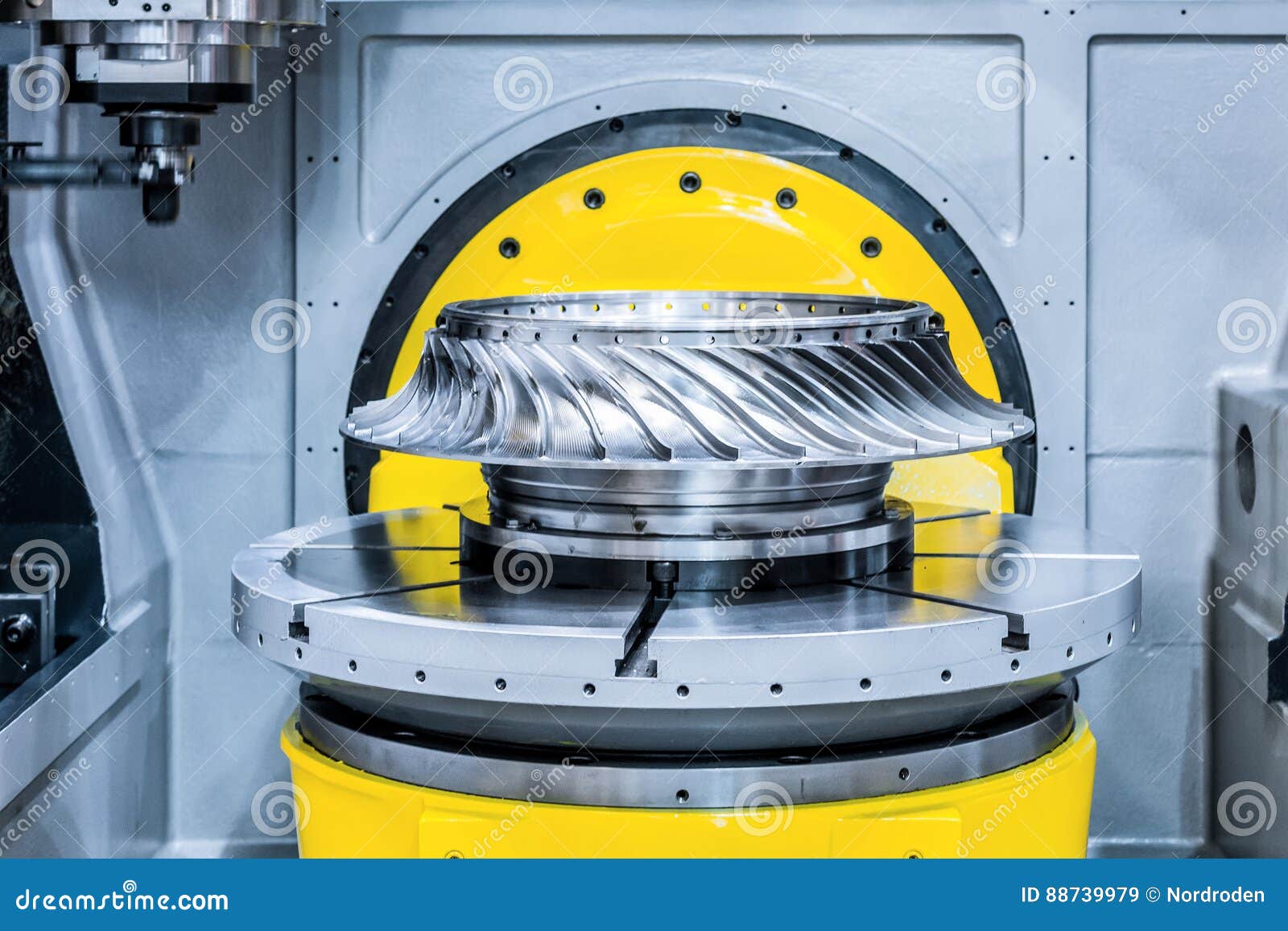 The CNC Milling Machine Processes the Turbine Wheel. Stock Image ...