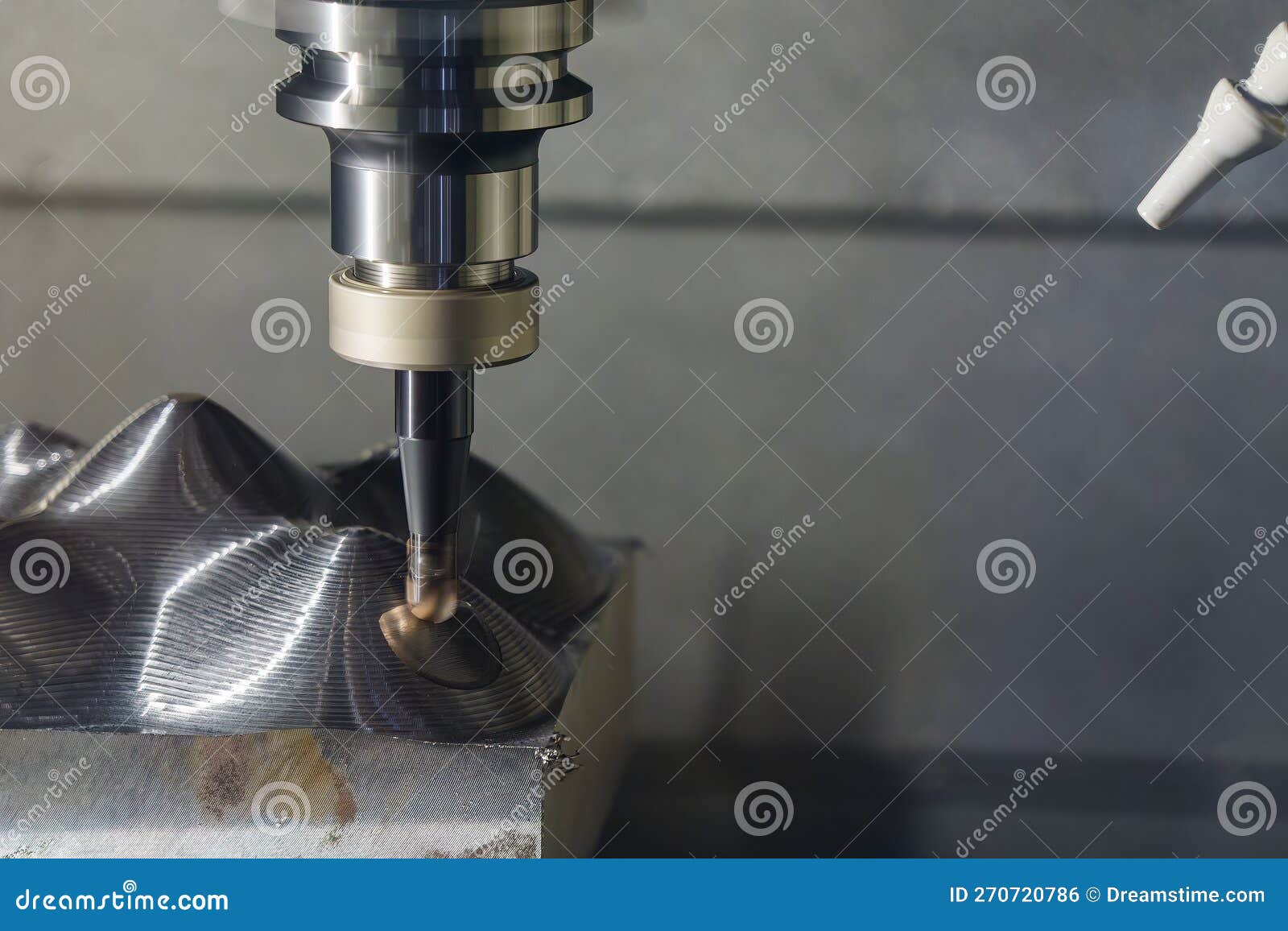 The CNC Milling Machine Rough Cutting the Mold Parts by Indexable Ball ...