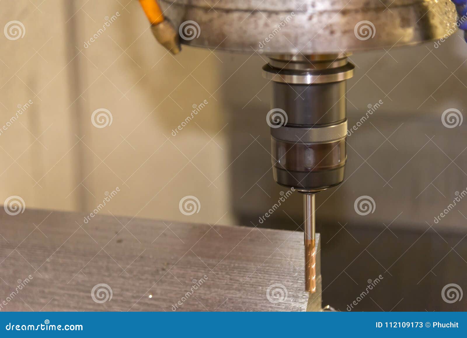 The CNC Milling Machine Use Solid Flat End-mill Tool Stock Image ...