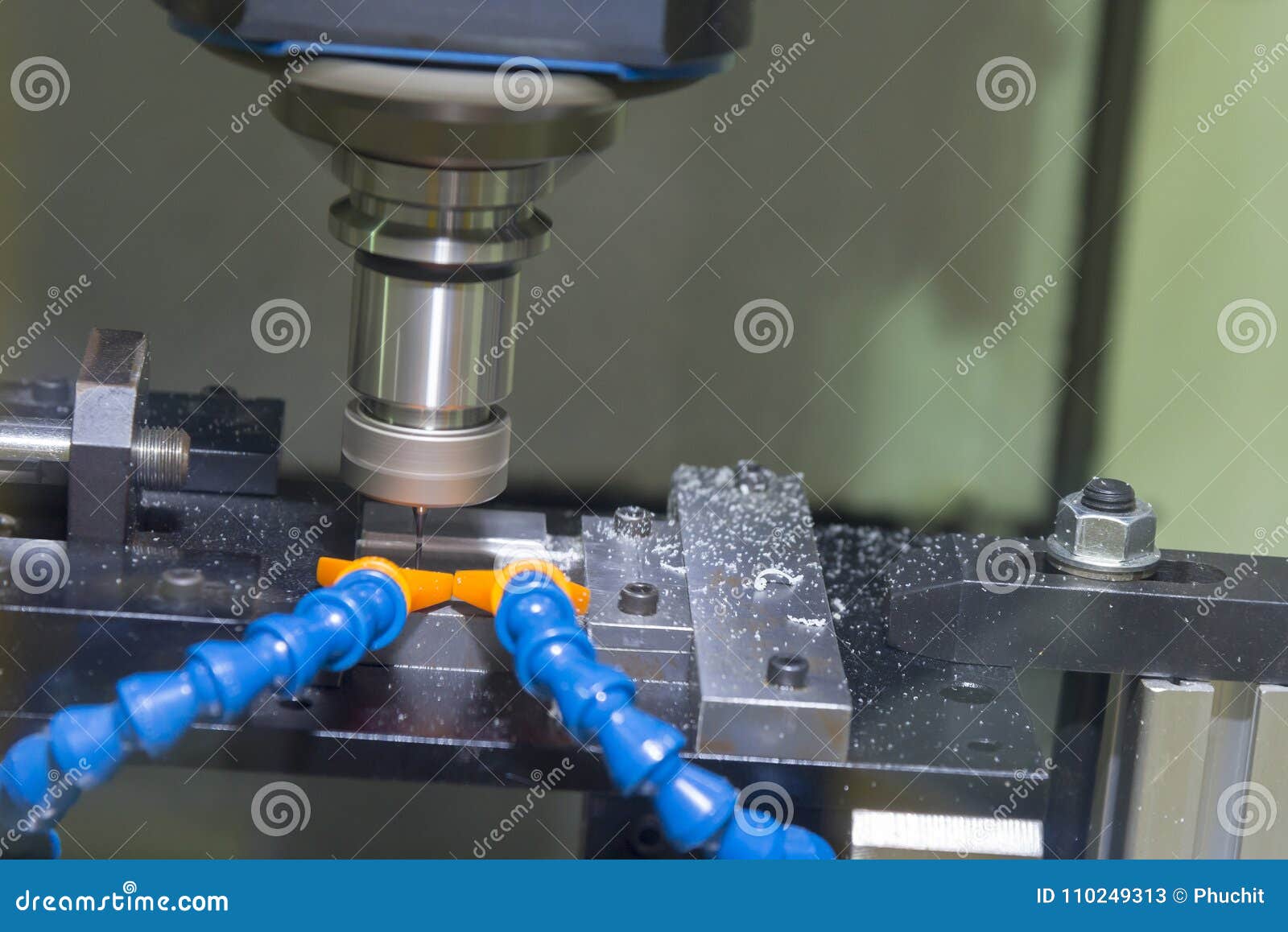 The CNC Milling Machine Use Solid Flat End-mill Tool Stock Image ...