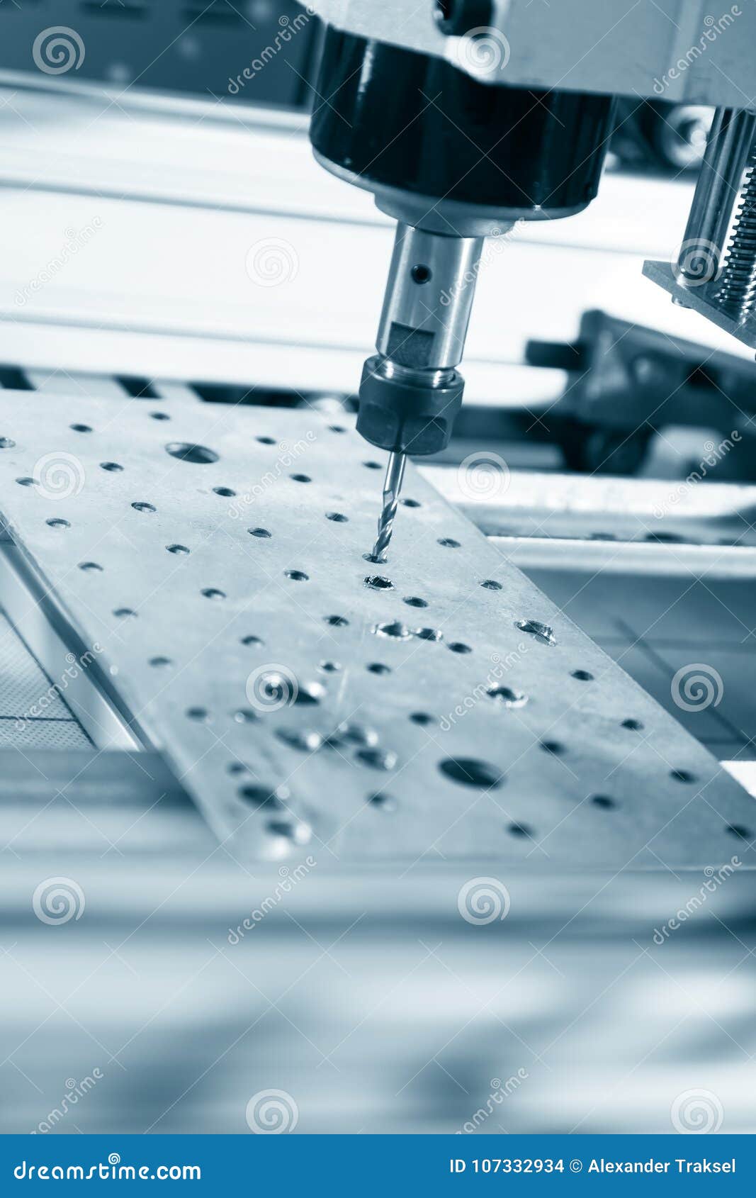 Milling Machine Working on Steel Detail. Stock Photo - Image of modern ...