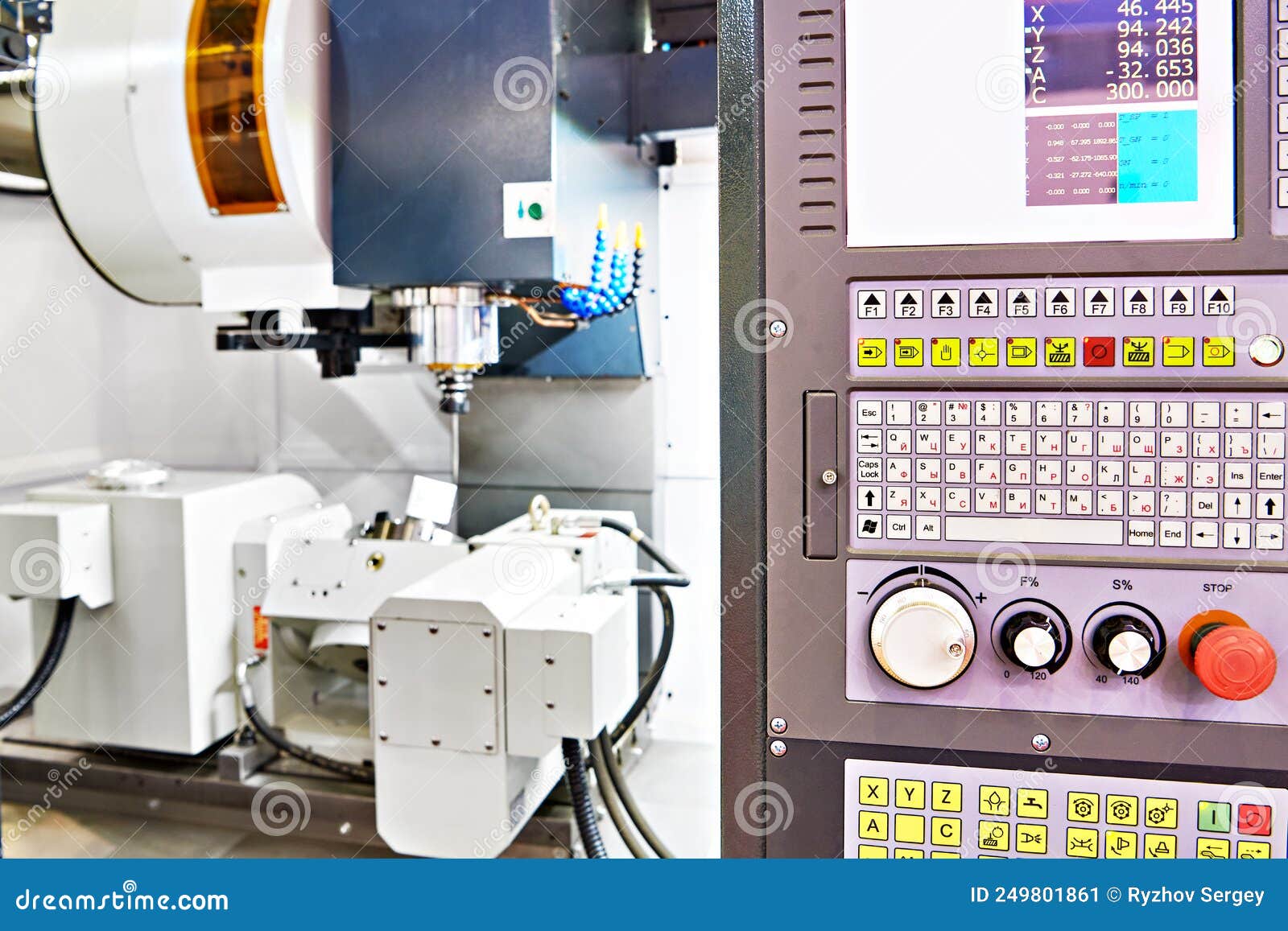 CNC milling with stylus stock image. Image of industrial - 249801861