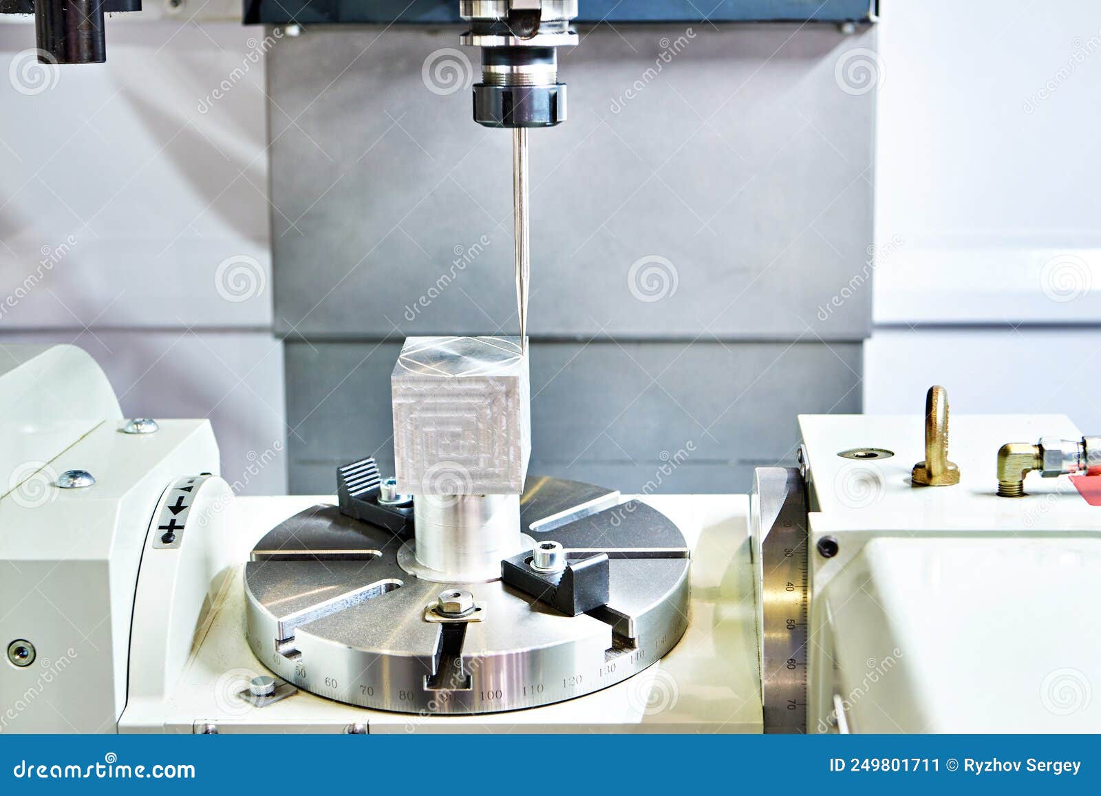 CNC Milling Stylus and Metal Part Stock Image - Image of process ...