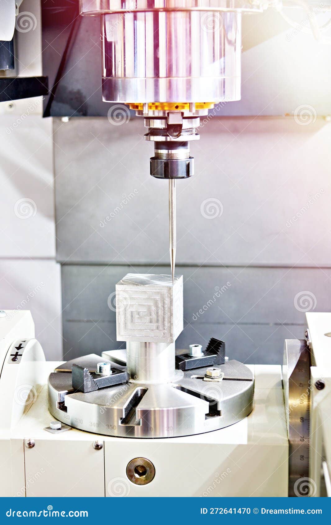 CNC Milling Stylus and Metal Part Stock Photo - Image of measurement ...