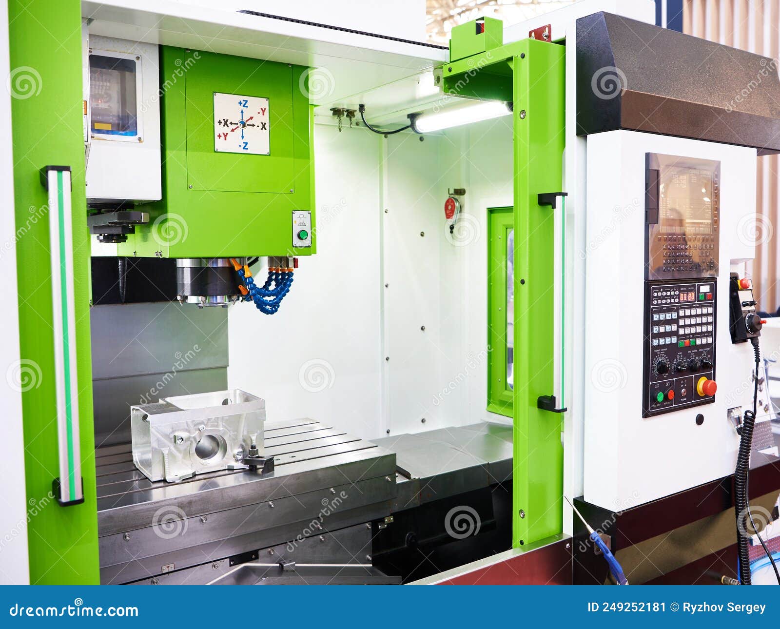 CNC Universal Milling Machine Stock Image - Image of center, button ...