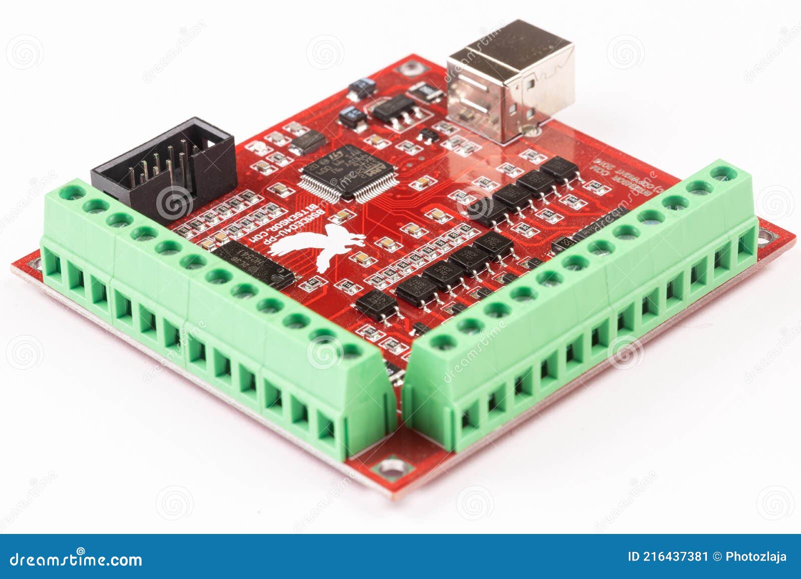 CNC Motherboard Isolated Above White Background Stock Image - Image of ...