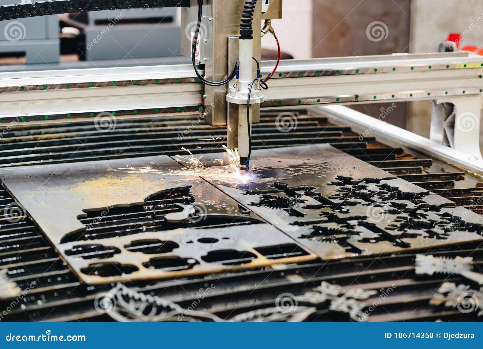 CNC plasma cutting machine stock photo. Image of cutter - 106714350