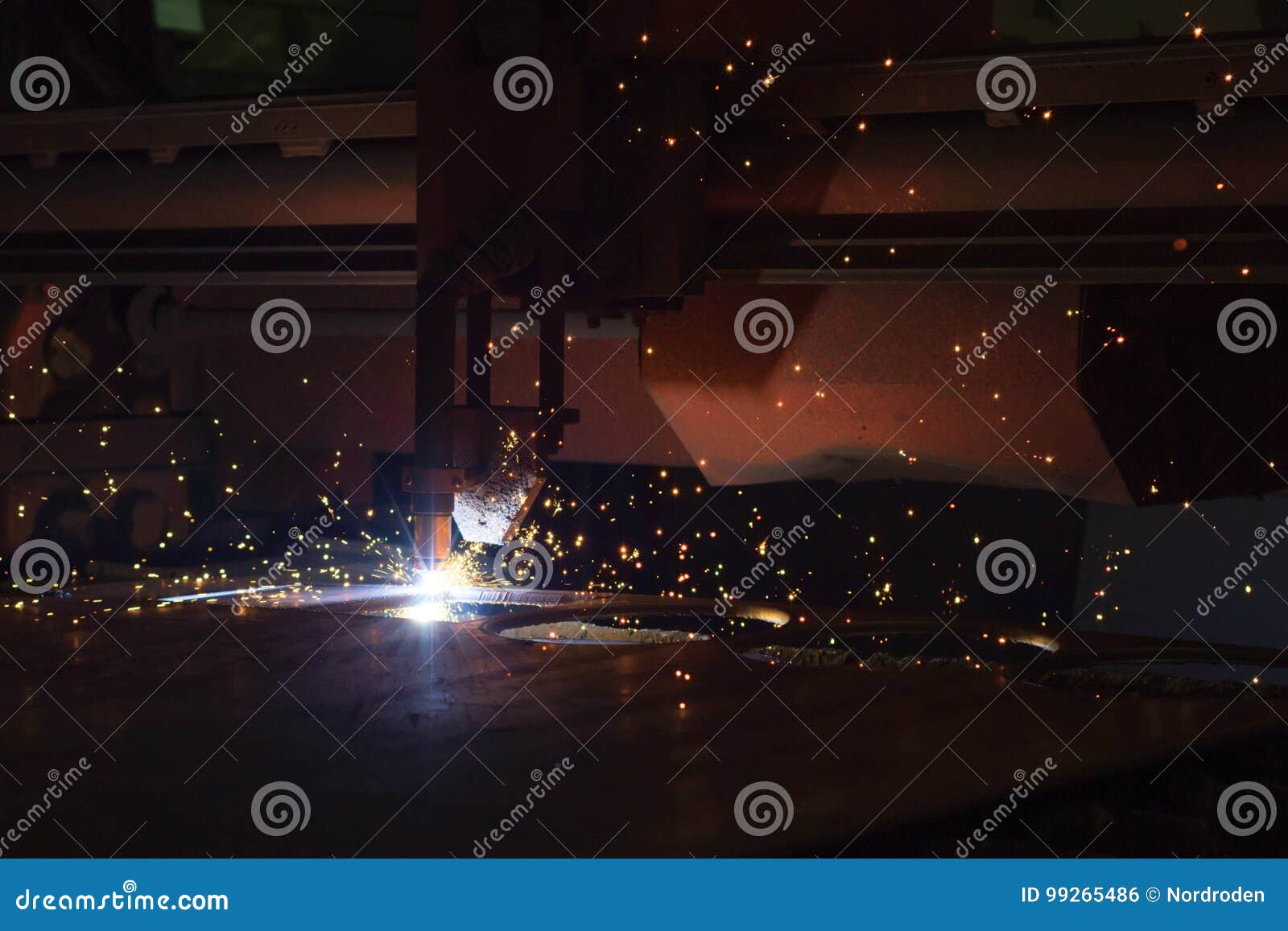 CNC Plasma Cutting Machine during Operation. Stock Photo - Image of ...