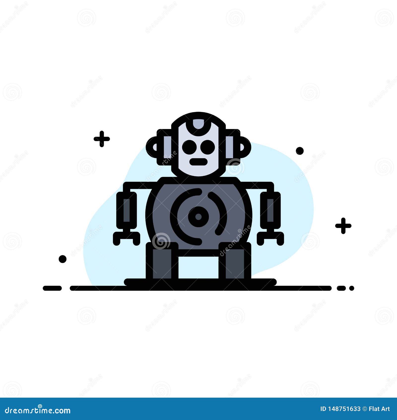 Cnc, Robotics, Technology Business Flat Line Filled Icon Vector Banner ...