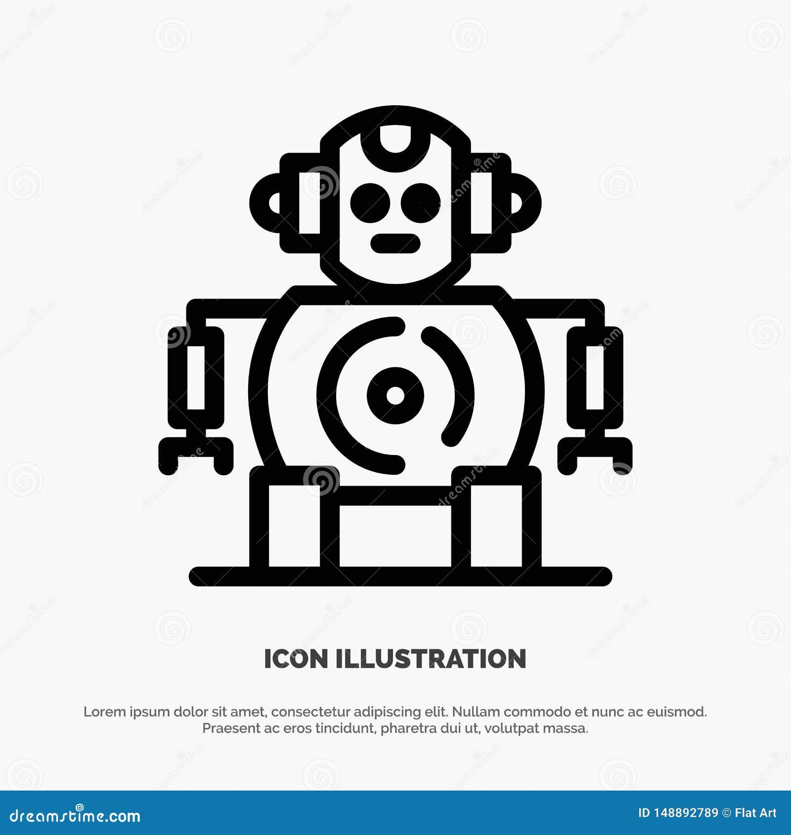 Cnc, Robotics, Technology Line Icon Vector Stock Vector - Illustration ...