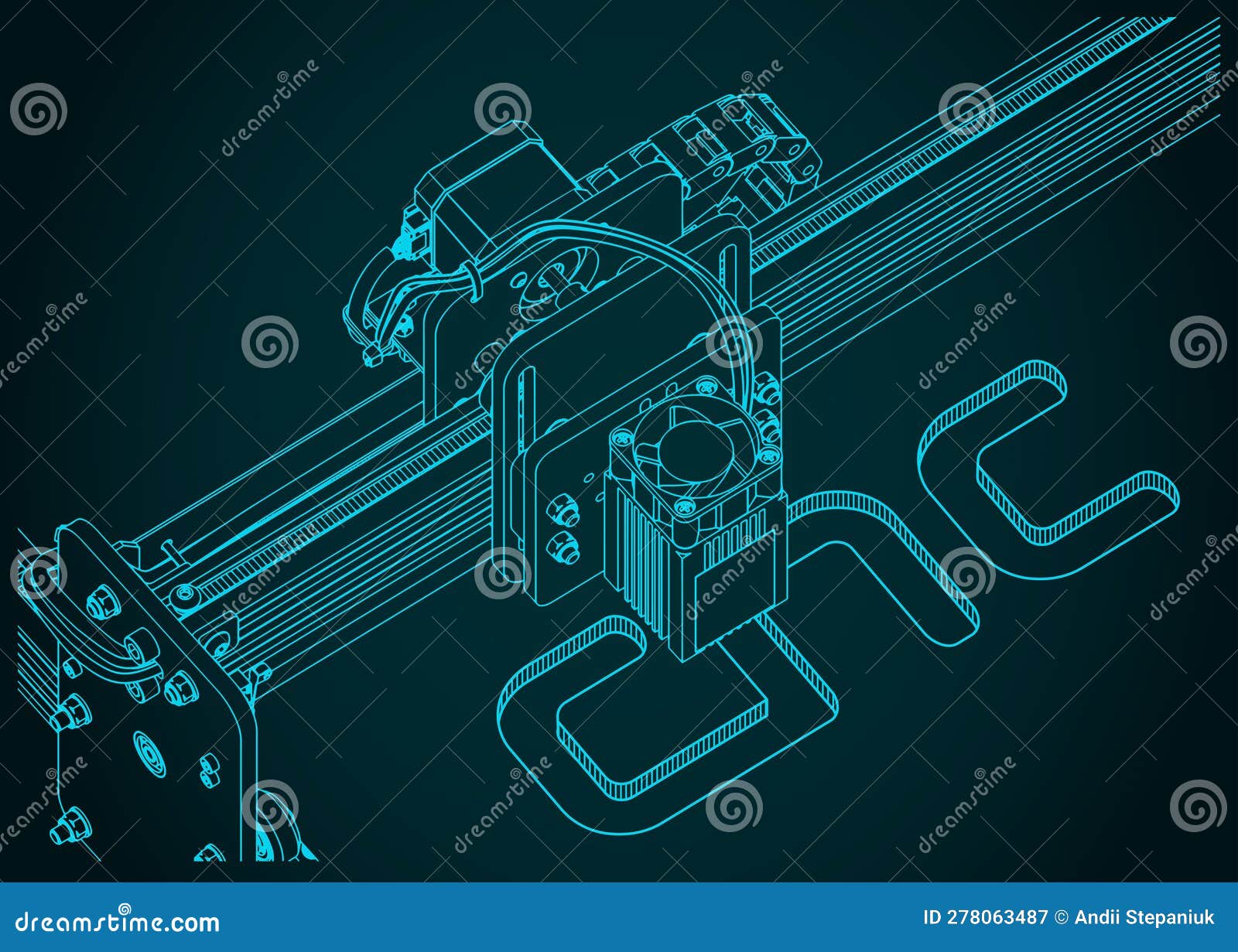 CNC router drawing stock vector. Illustration of factory - 278063487