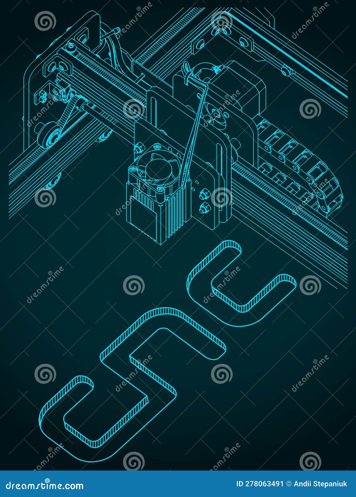 CNC router illustration stock image. Illustration of industry - 278063491