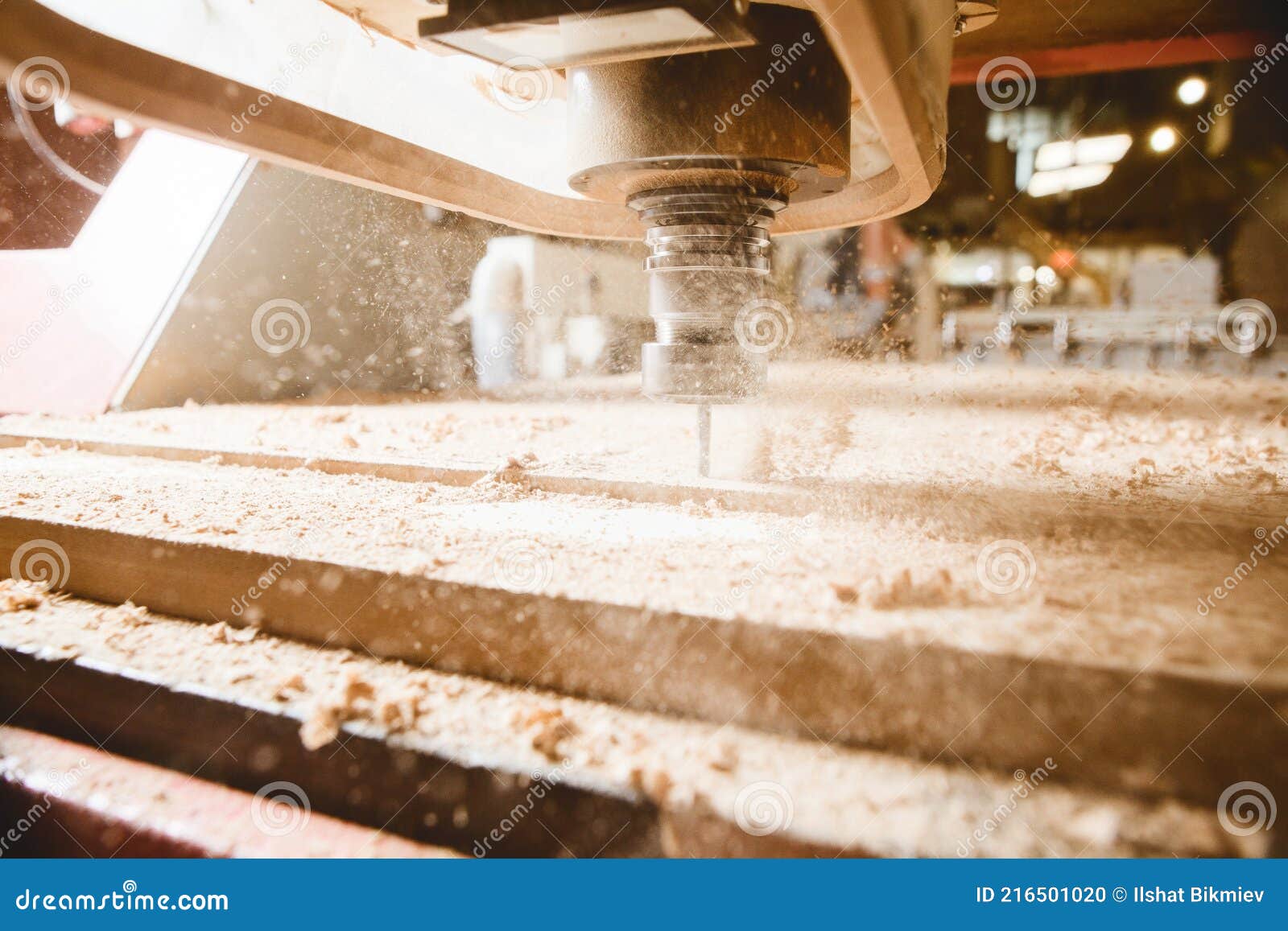 CNC Router Machine Creates a Layout of the Shelf Complex. Stock Photo ...