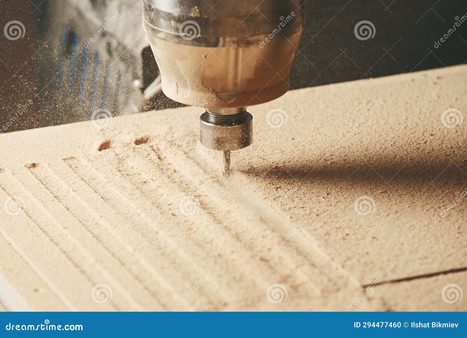 CNC Router Machine Creates a Layout of the Shelf Complex. Stock Photo ...