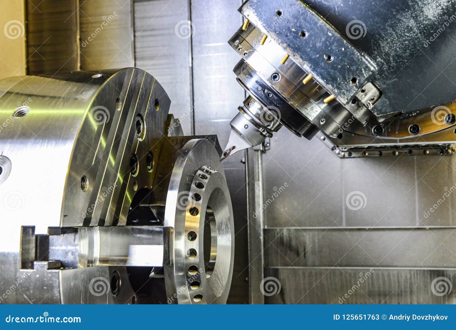 CNC Router and Turning Metal with a Cutting Tool and Centering Tool ...