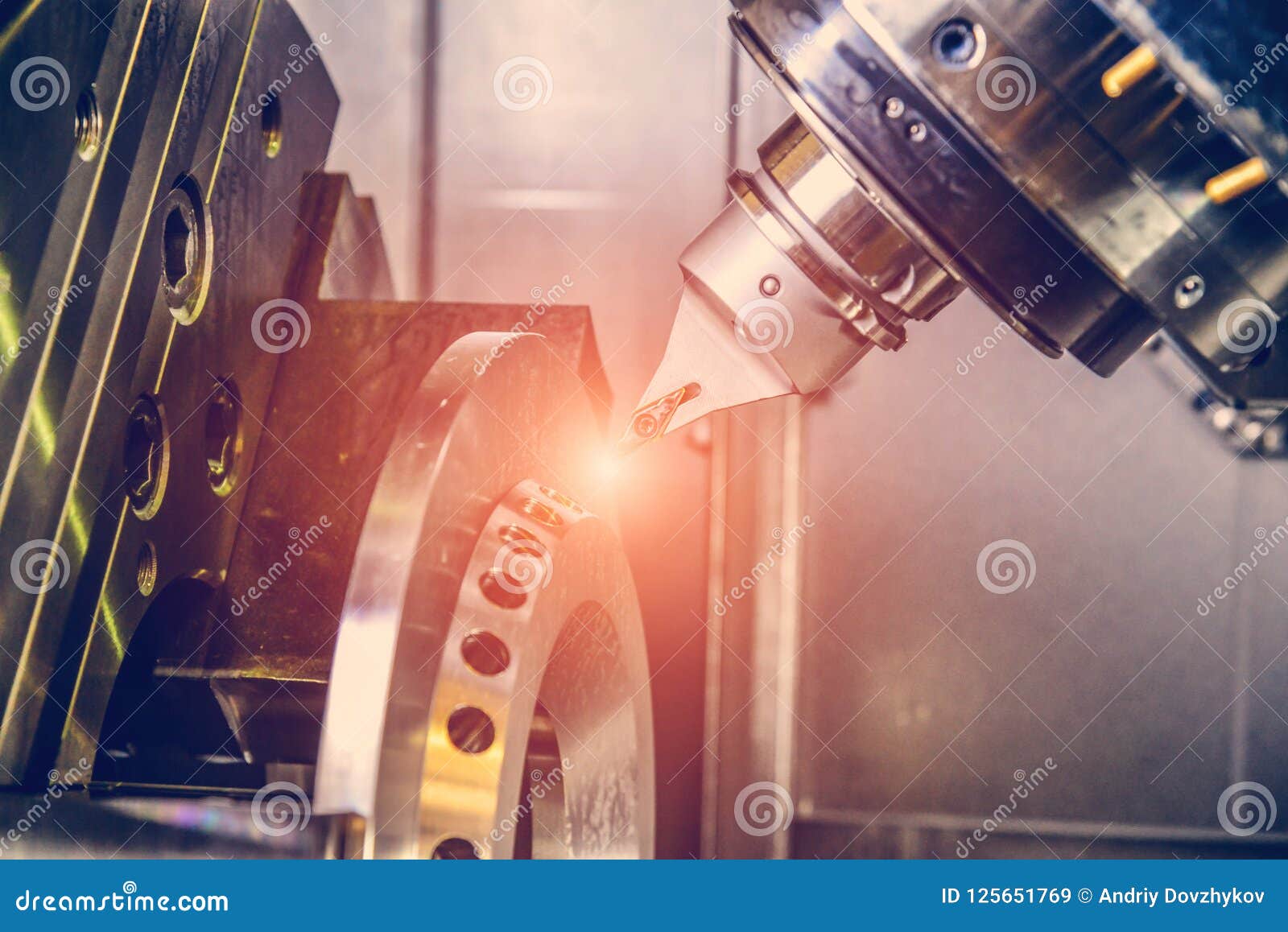 CNC Router and Turning Metal with a Cutting Tool and Centering Tool ...