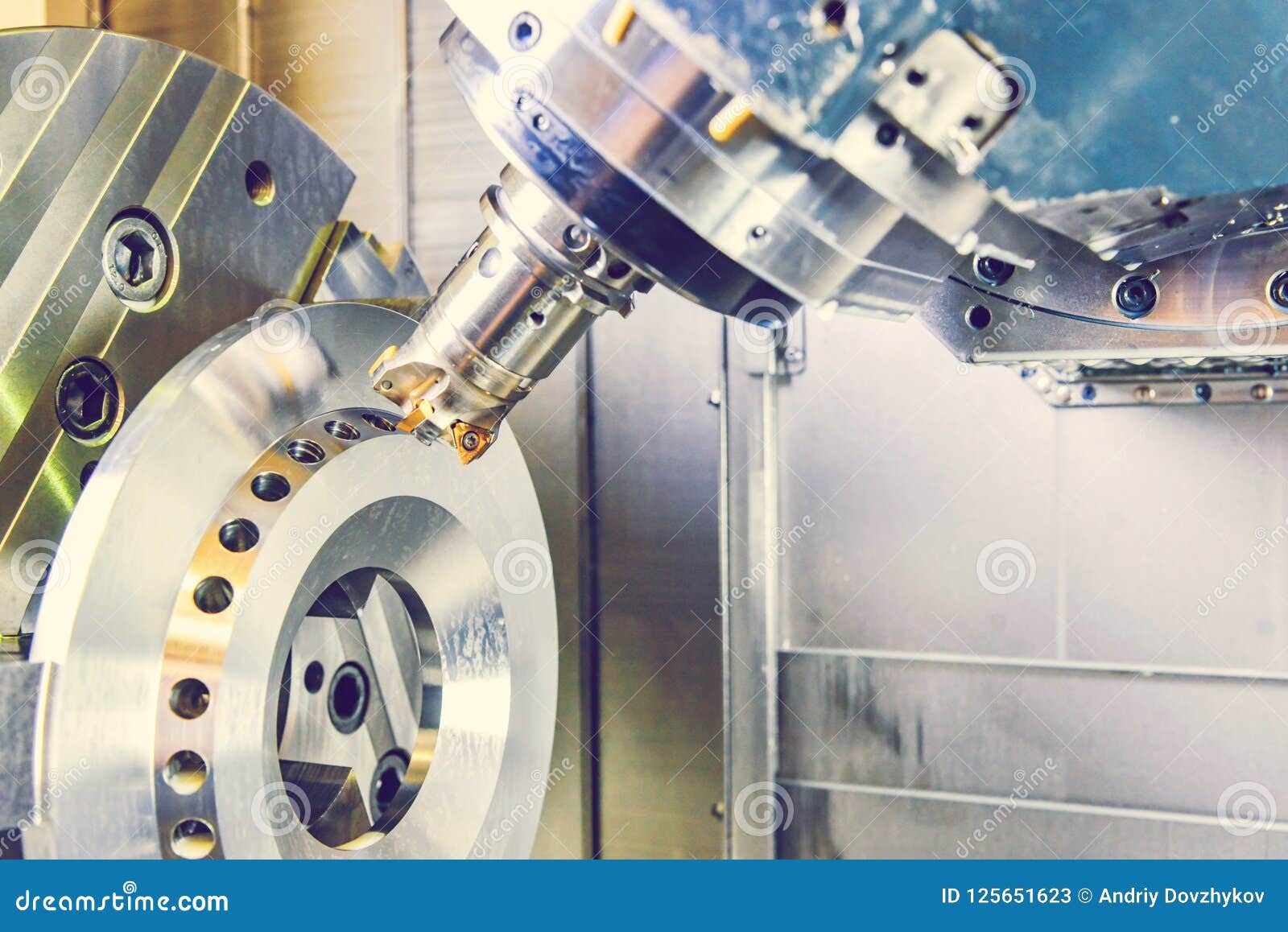 CNC Router and Turning Metal with a Cutting Tool and Centering Tool ...