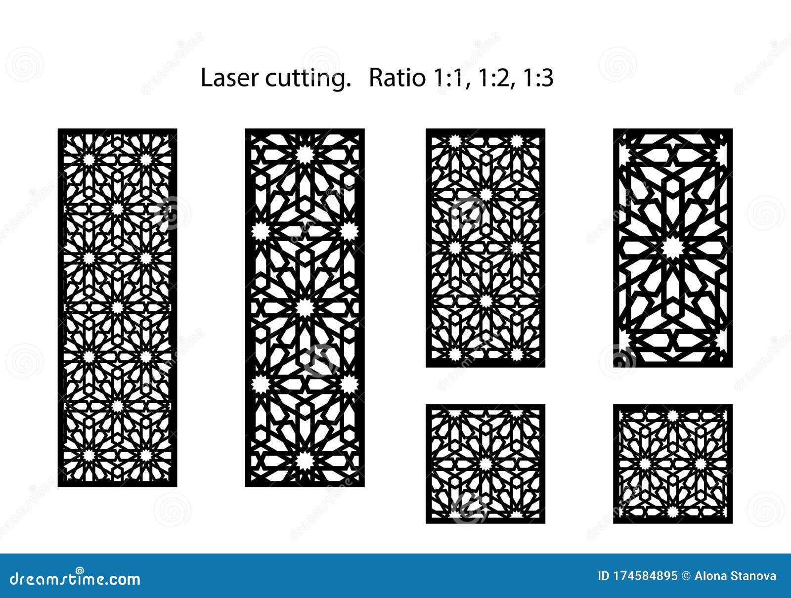 Cnc Set Of Decorative Vector Panels For Laser Cutting Stock Vector Illustration Of Mosaic