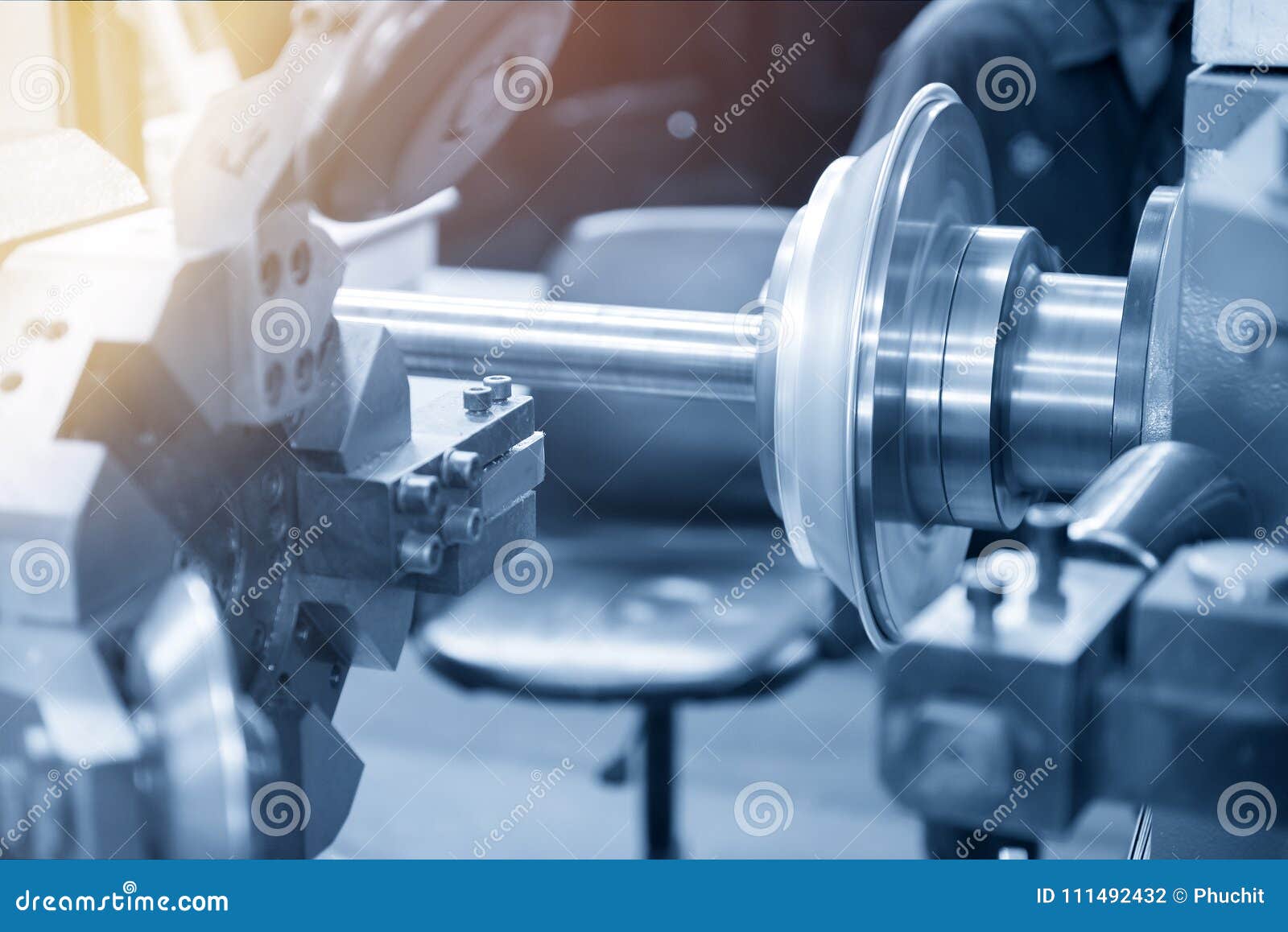 The CNC Spinning Machine Forming the Part Stock Photo - Image of ...