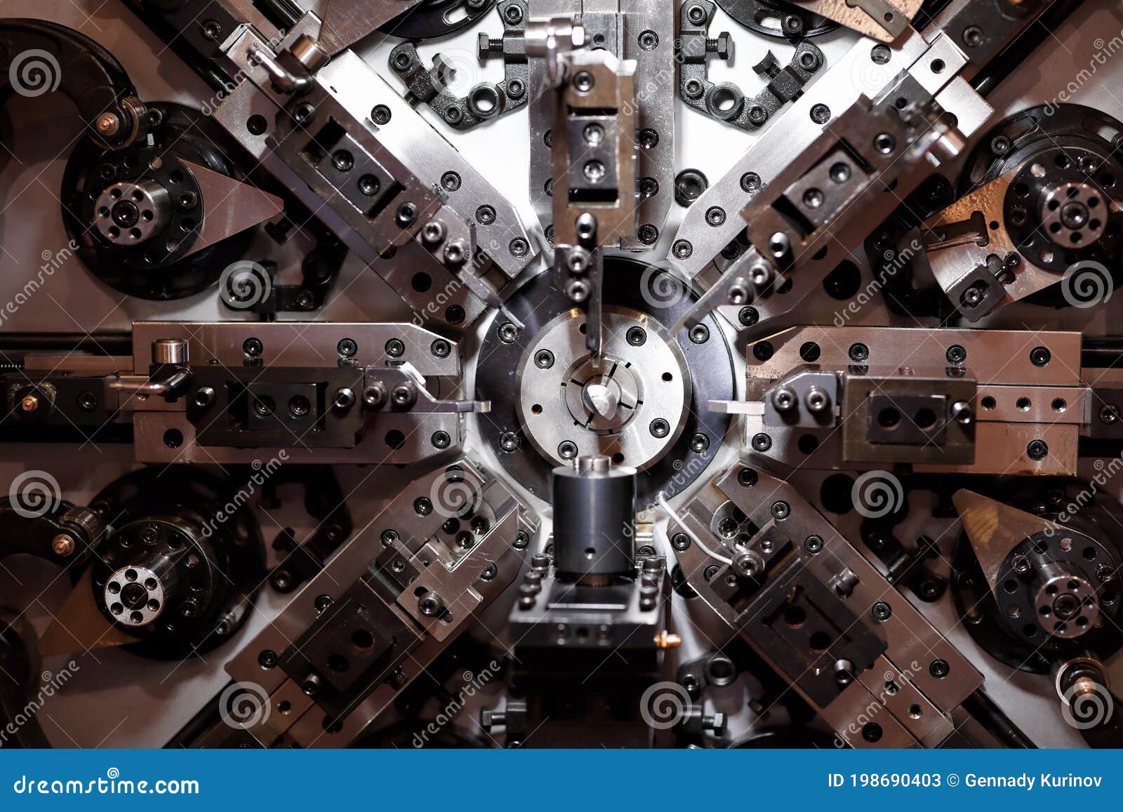 CNC spring making machine stock image. Image of complex - 198690403