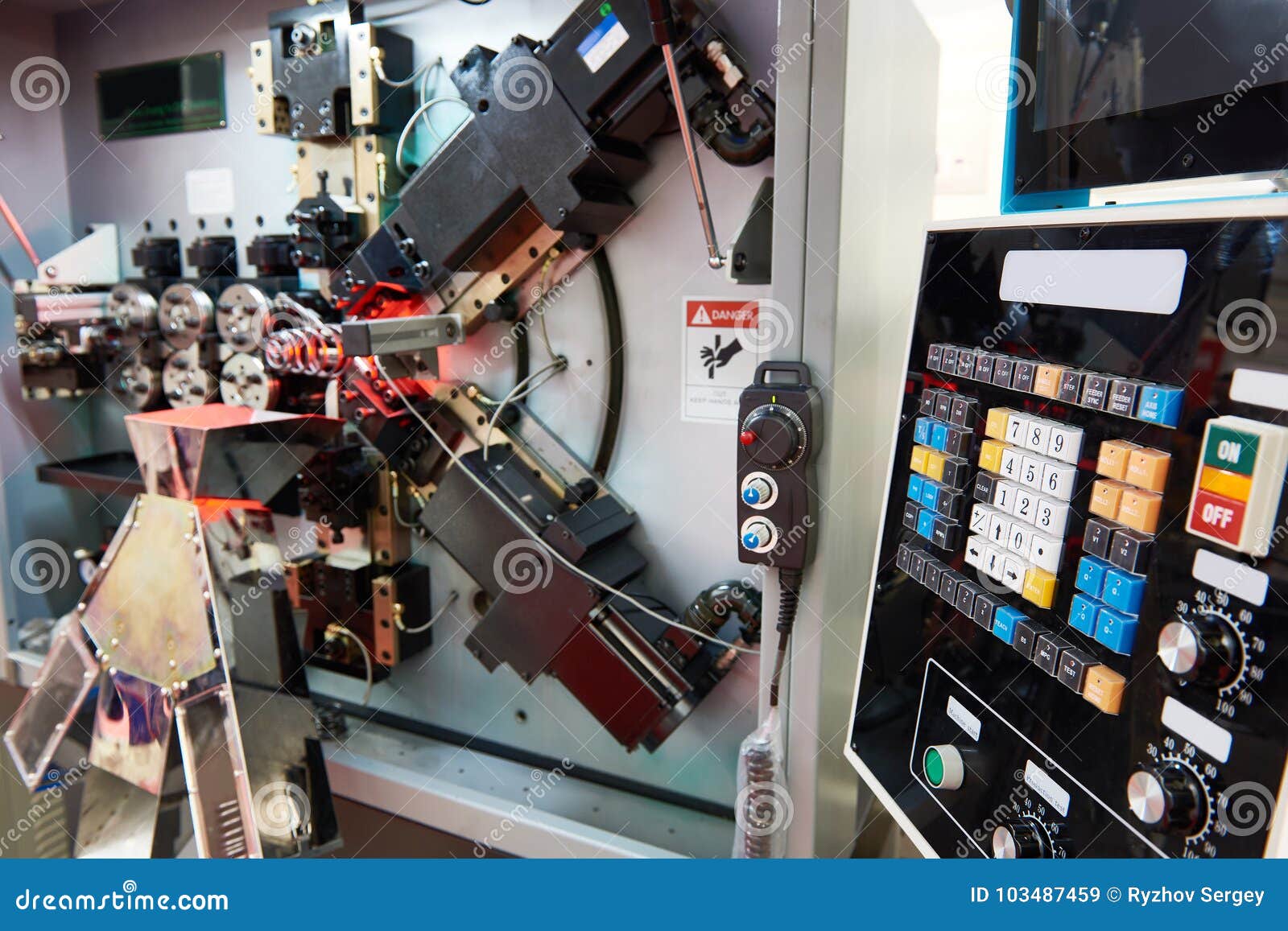 Cnc spring making machine stock image. Image of inspection - 103487459