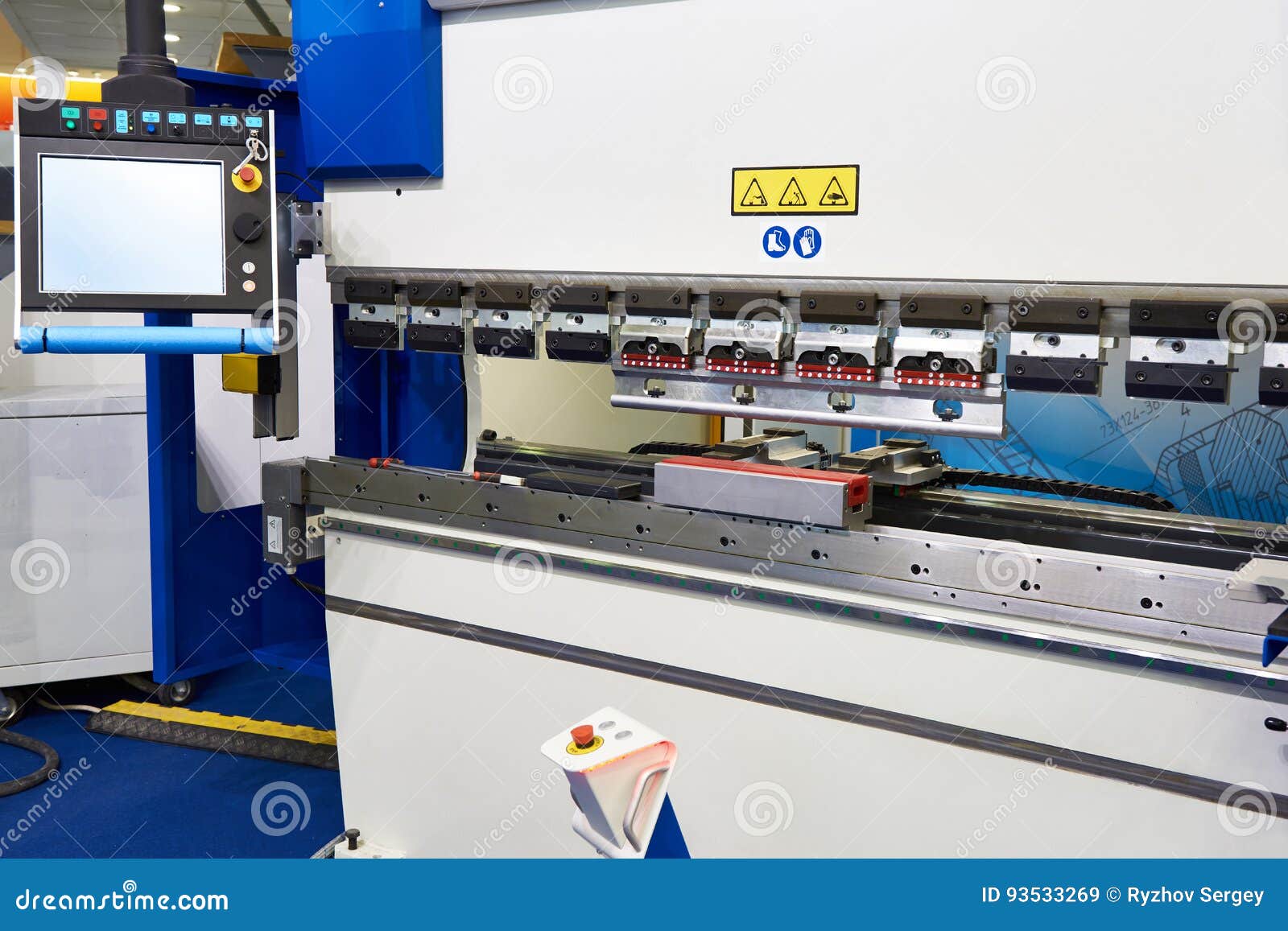 Hydraulic Press Machine And Computer Or Controller During Metal Spring ...