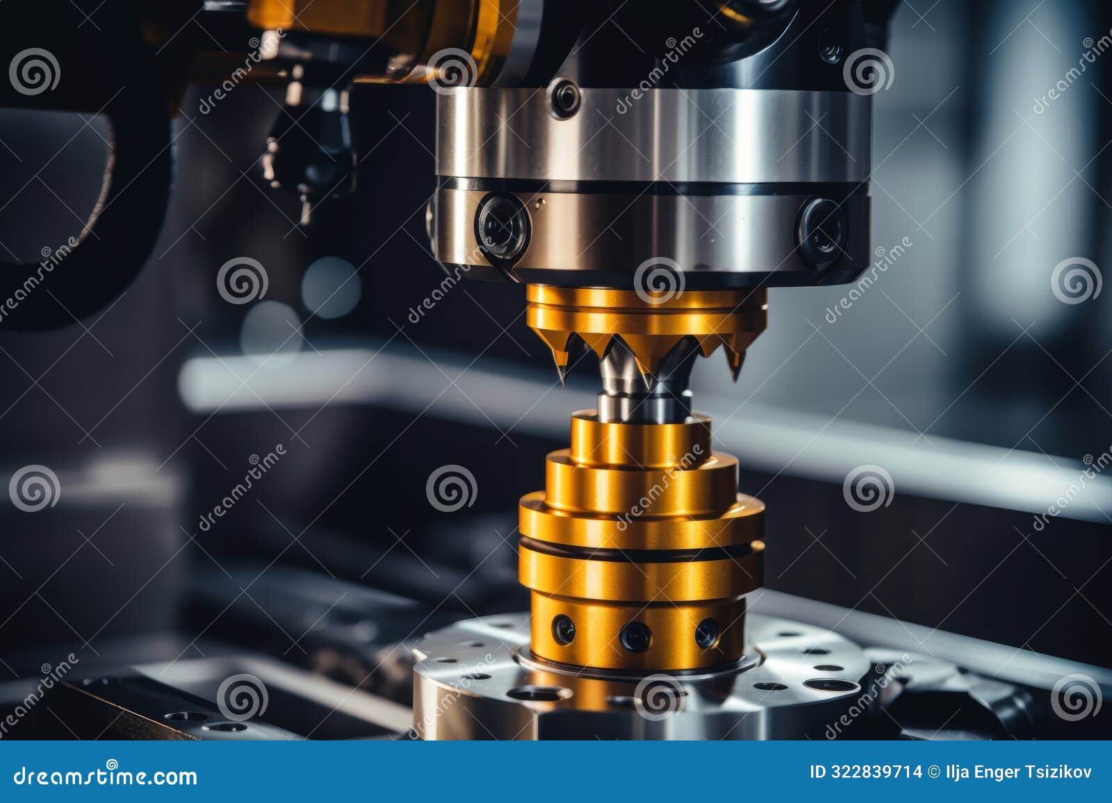 Shining Cnc Tool Holder With Assorted Specialized Tools Reflecting ...