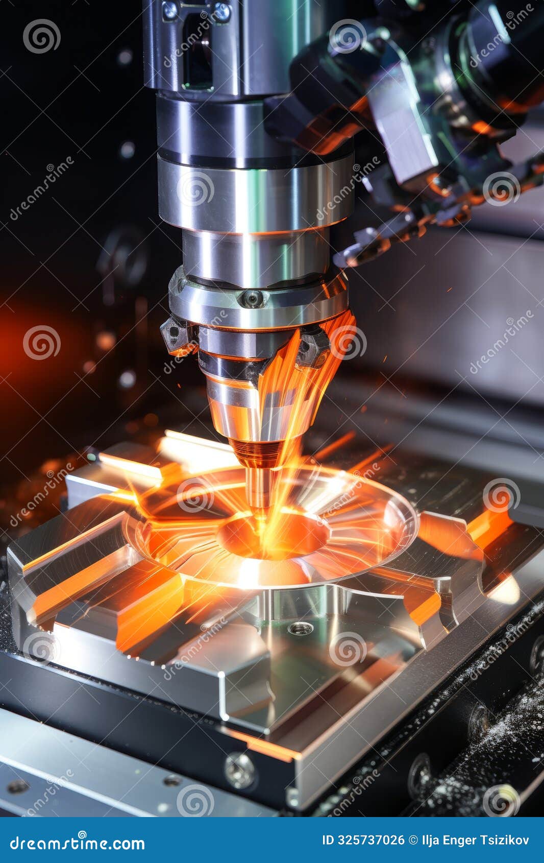 Shining Cnc Tool Holder With Assorted Specialized Tools Reflecting ...