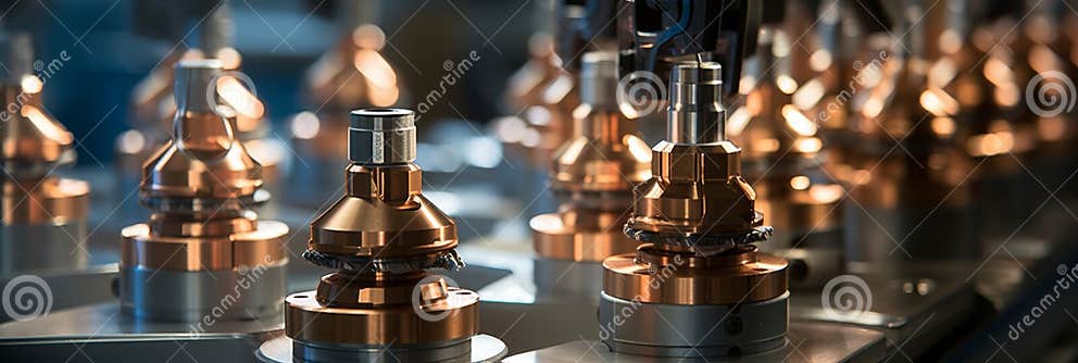 Cnc Tool Holder Showcasing Assorted Tools, Glistening Under the Bright ...