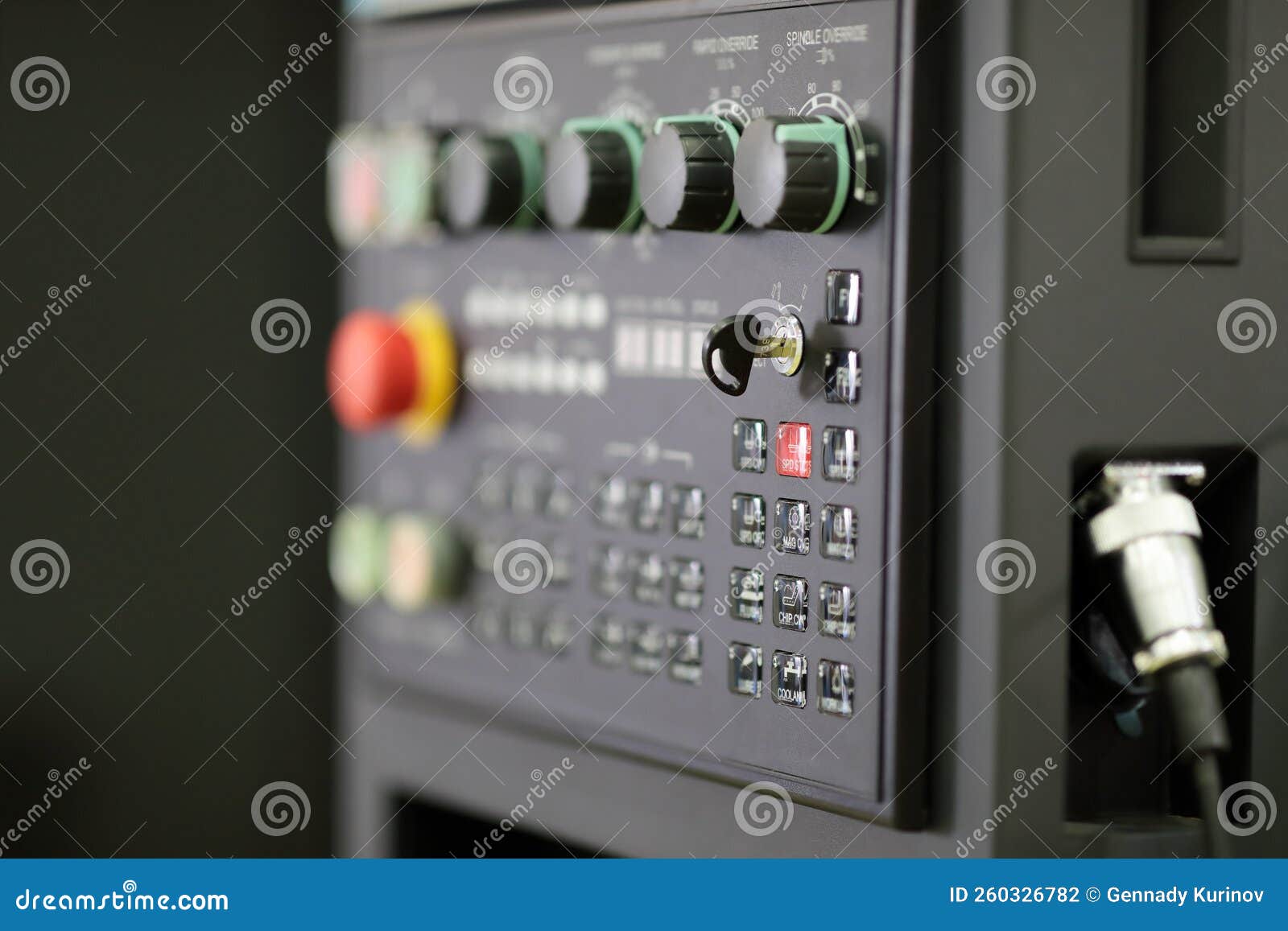 CNC Turning Center Control Panel Close Up Stock Photo - Image of ...