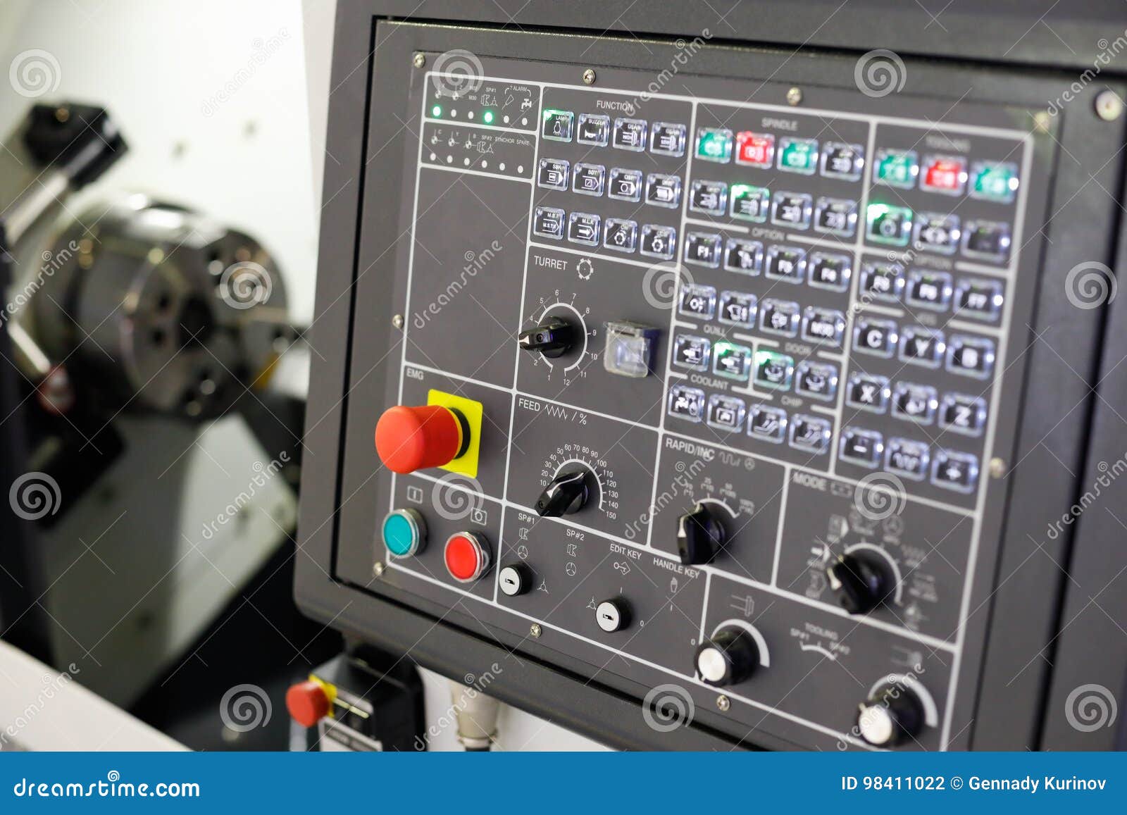 Cnc turning centre stock photo. Image of metalwork, drill - 98411022