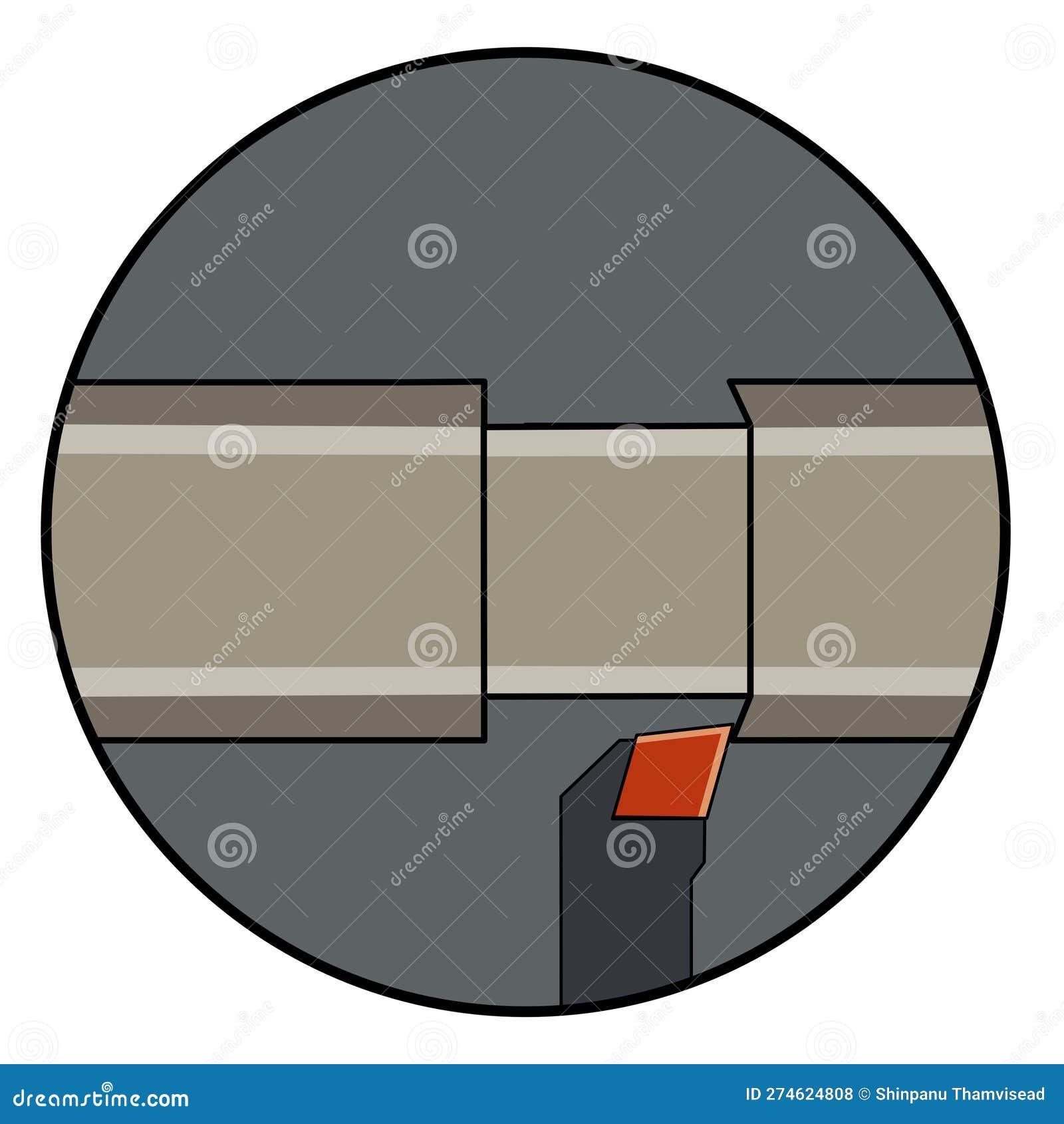 Cnc Turning Icon. Lathe Cutting Tools. Right Hand Cut Tool Icon Stock ...