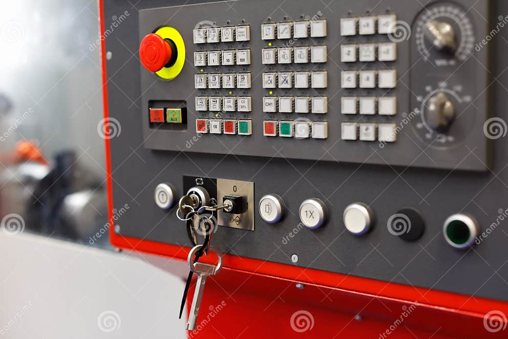 CNC Turning Machine Control Console Close Up Stock Photo - Image of ...