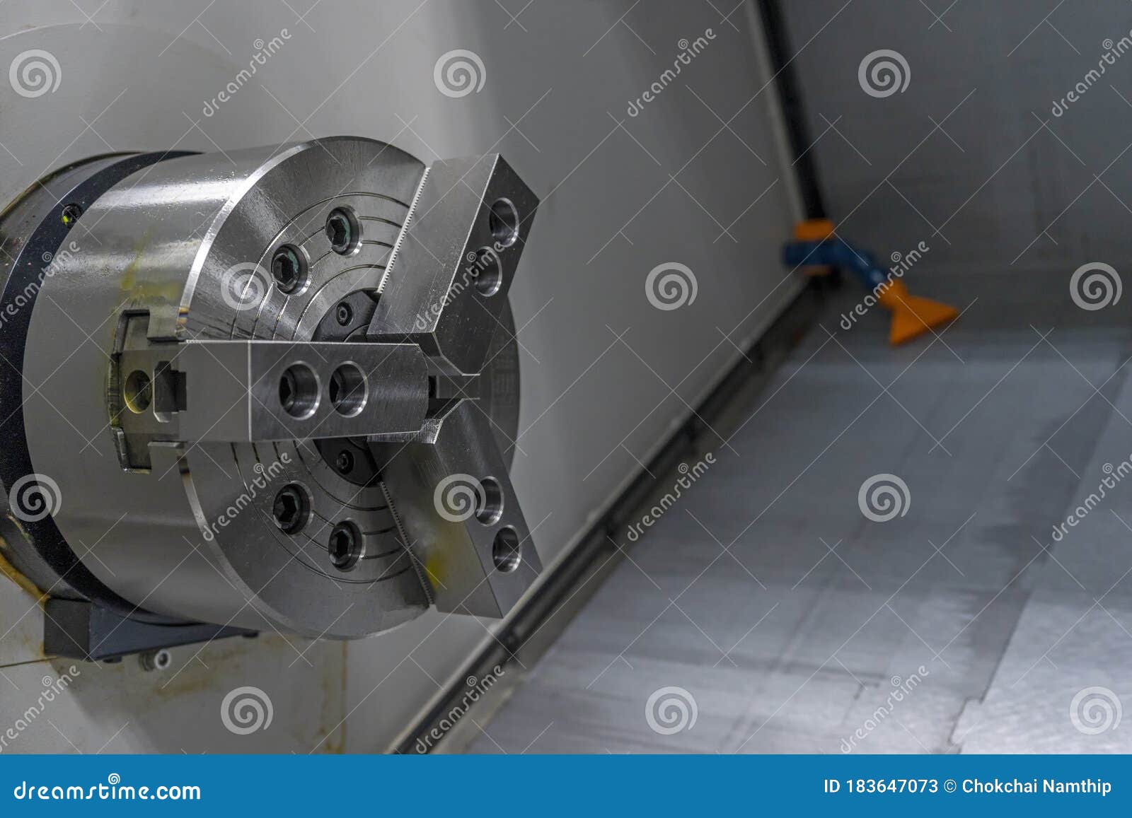 CNC Turning Machine Spindle and Lathe Workshop Stock Image - Image of ...