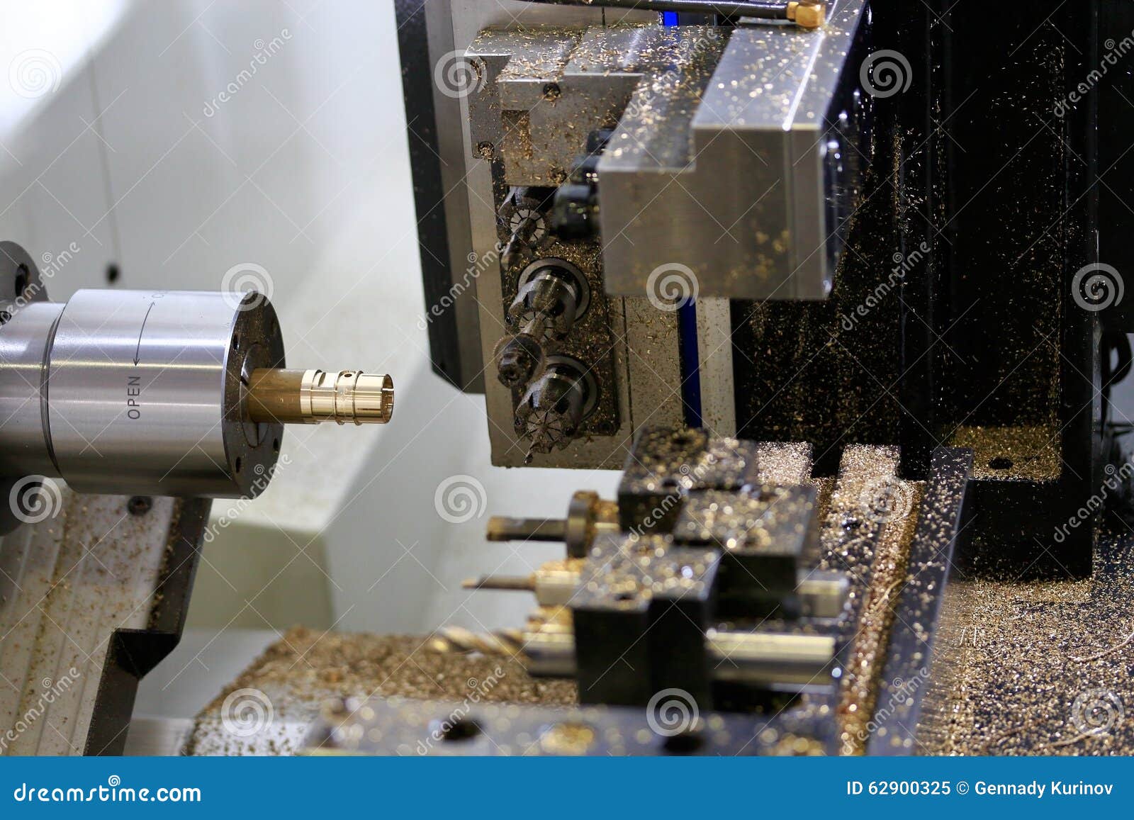CNC Turning Milling Machine Center Stock Image - Image of brass, plant ...