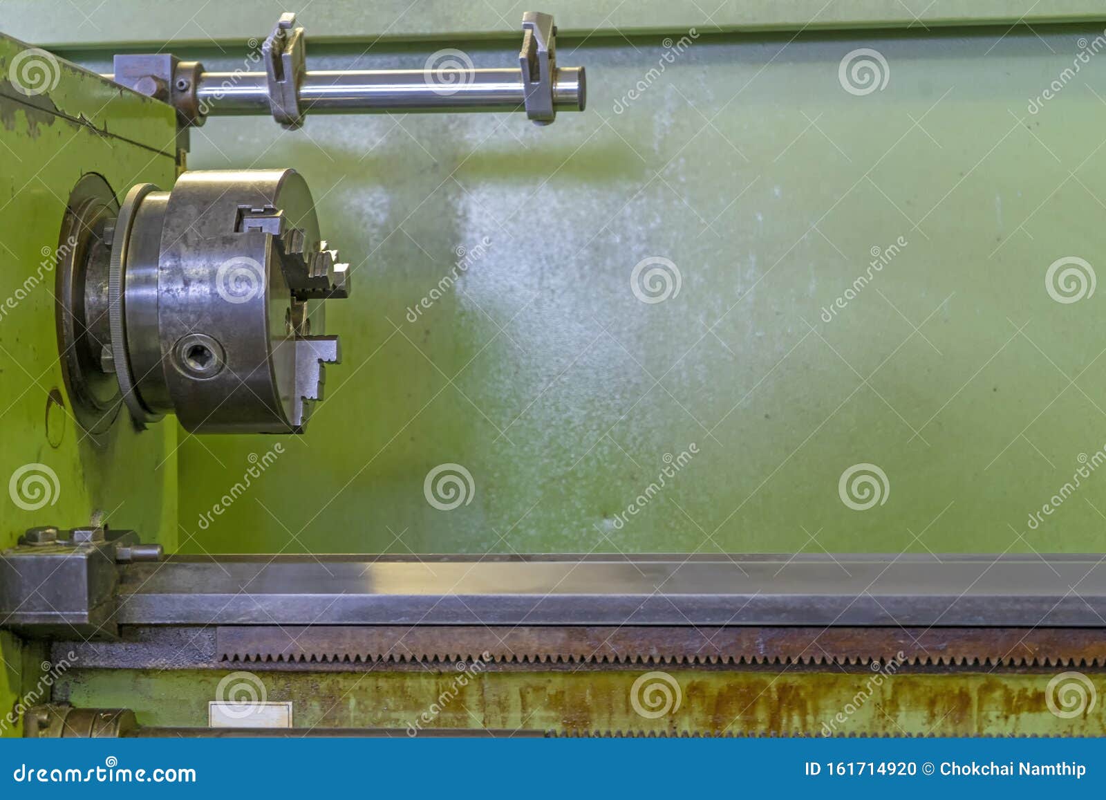 CNC Turning Spindle and Old Machine Lathe Stock Photo - Image of ...