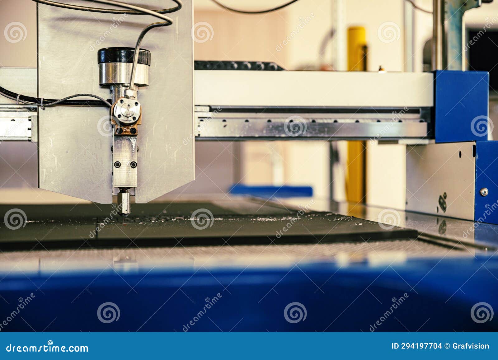 CNC Water Jet Cutting Machine Stock Photo - Image of perforate, cutter ...