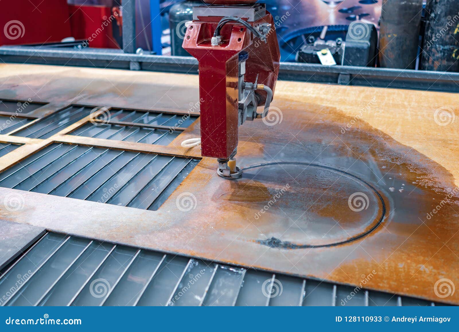 CNC Water Jet Cutting Machine Stock Image - Image of danger, metalwork ...