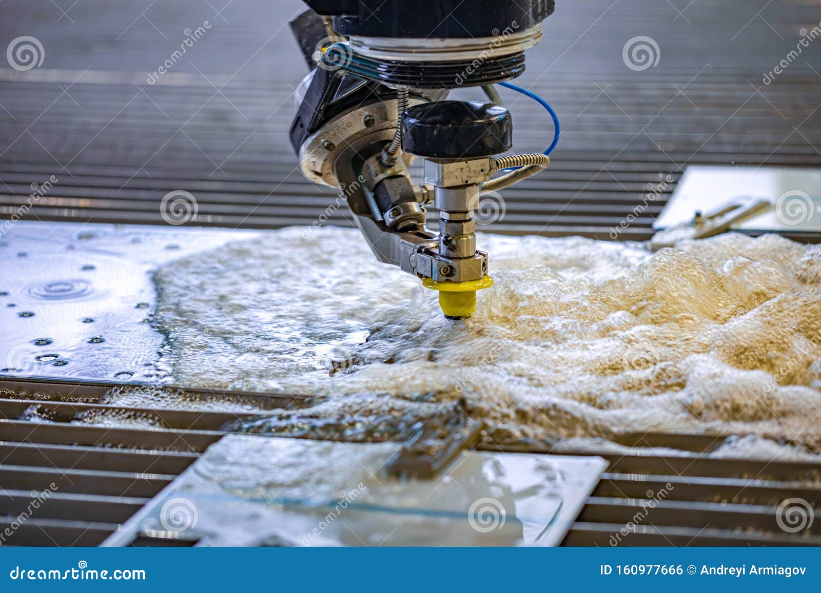 CNC Water Jet Cutting Machine Stock Photo - Image of manufacturing ...