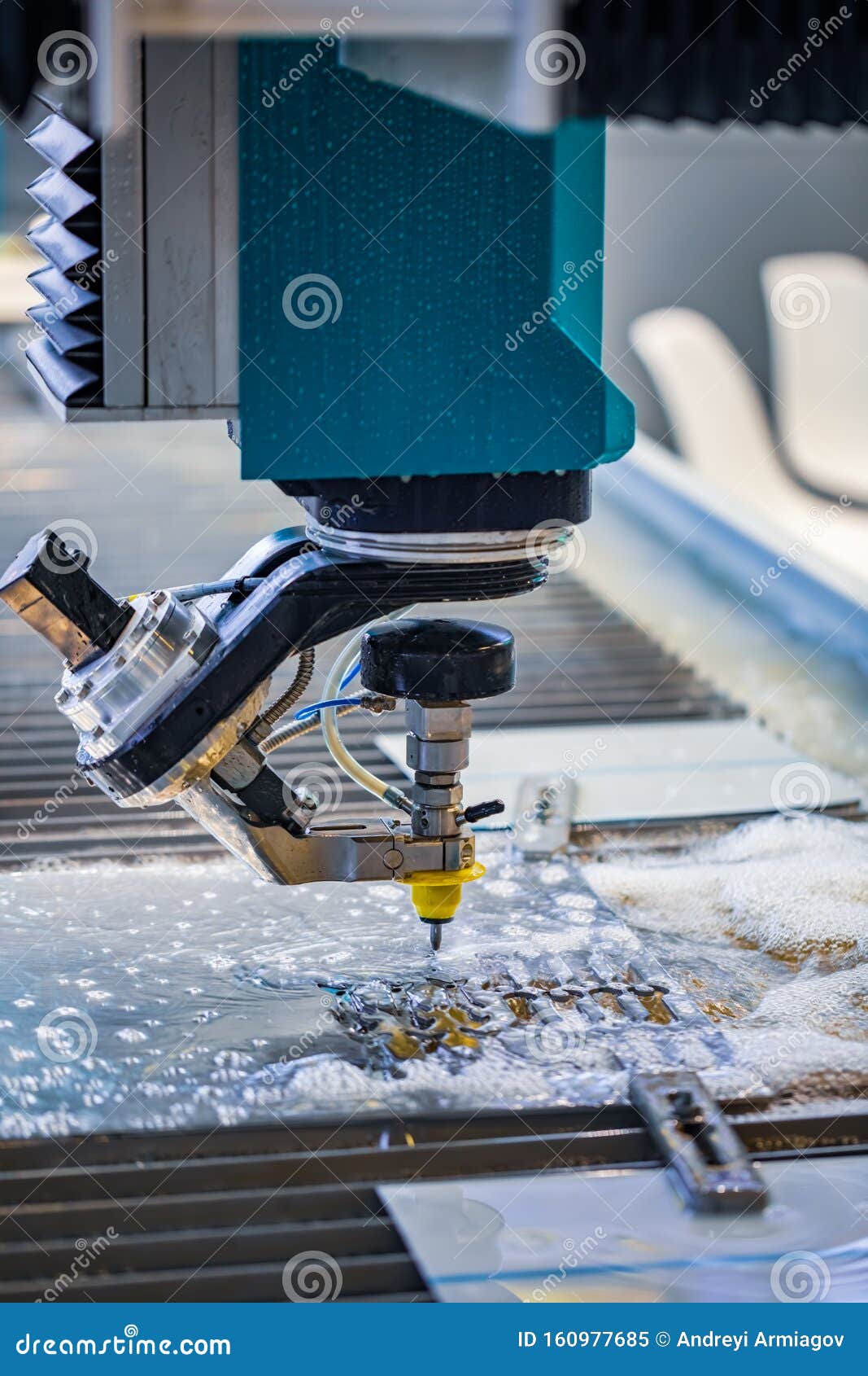 CNC Water Jet Cutting Machine Stock Image - Image of high, angle: 160977685