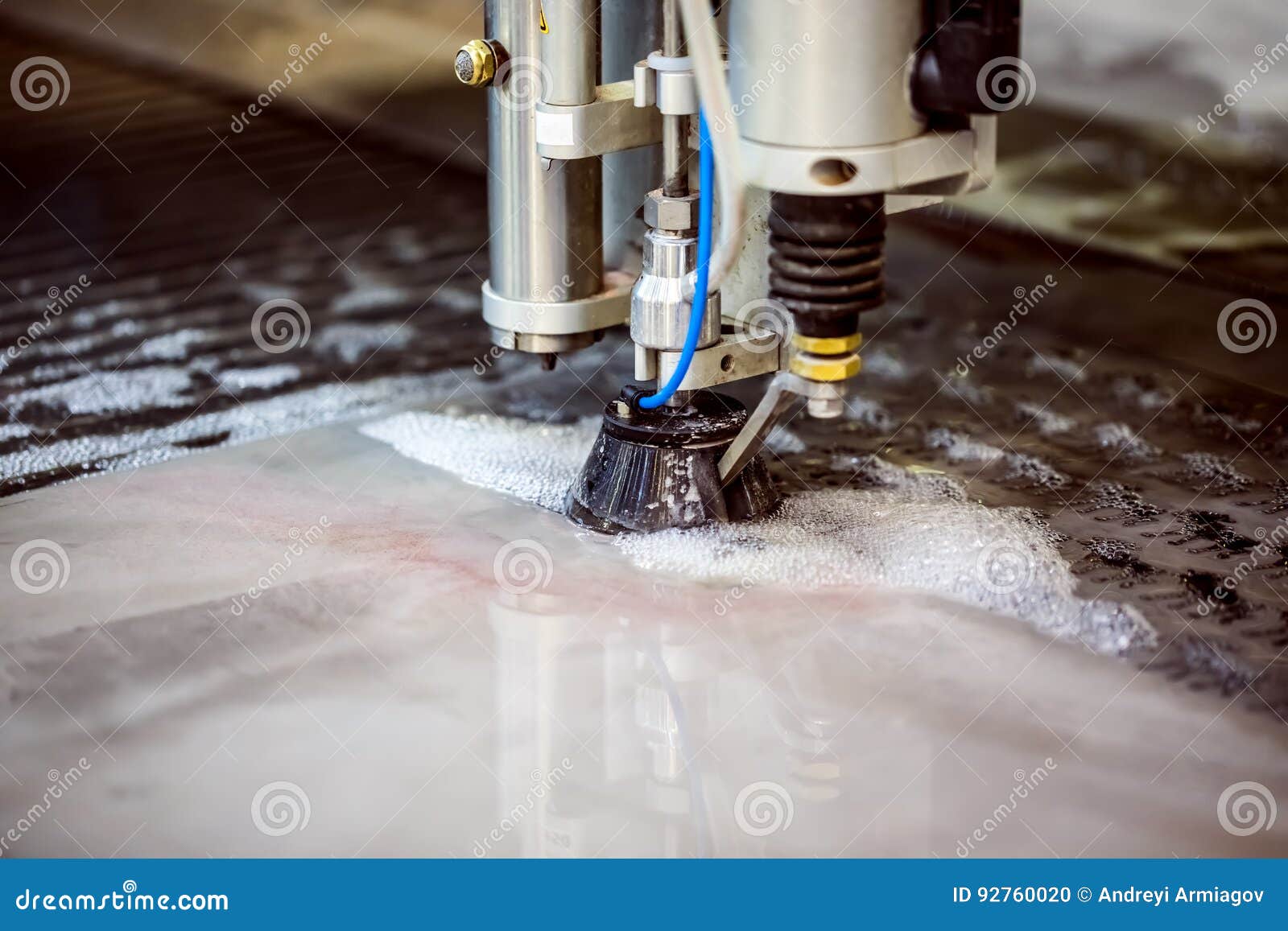 CNC Water Jet Cutting Machine Stock Photo - Image of metalworking ...