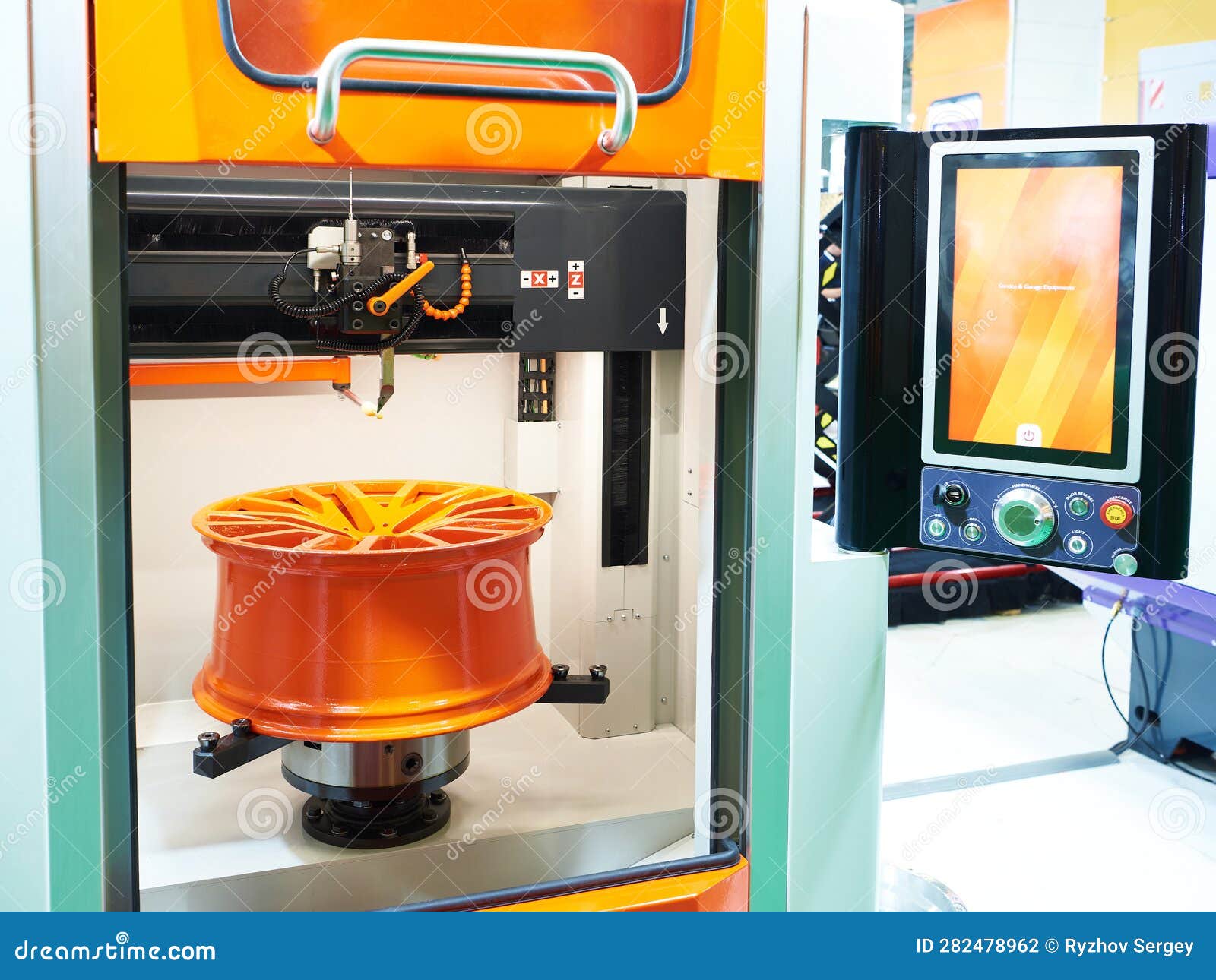 CNC Wheel Diamond Cutting Machine Stock Photo - Image of metalworking ...