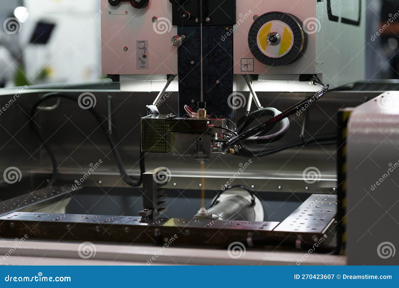 CNC Wire Cut Machine Cutting High Precision Mold Parts Stock Image ...