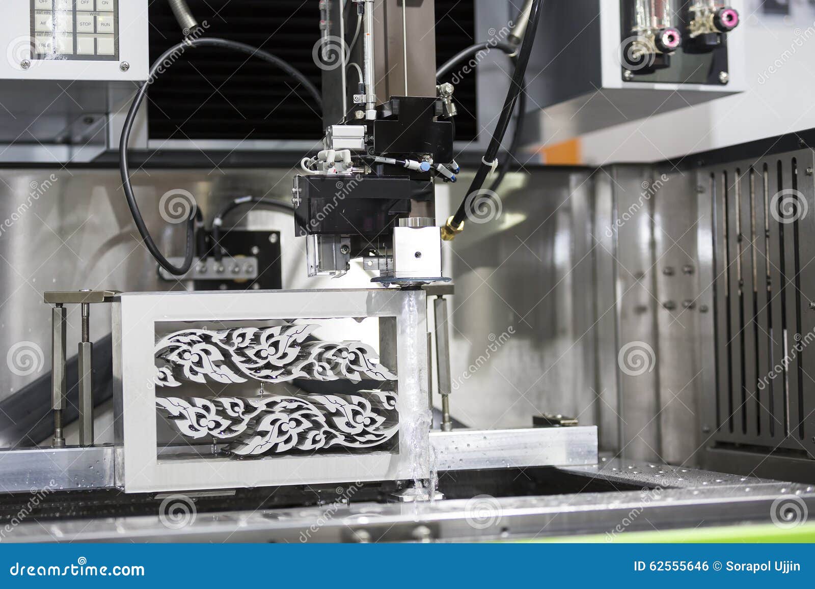 CNC Wire Cut Machine Cutting Mold Parts Stock Photo - Image of ...