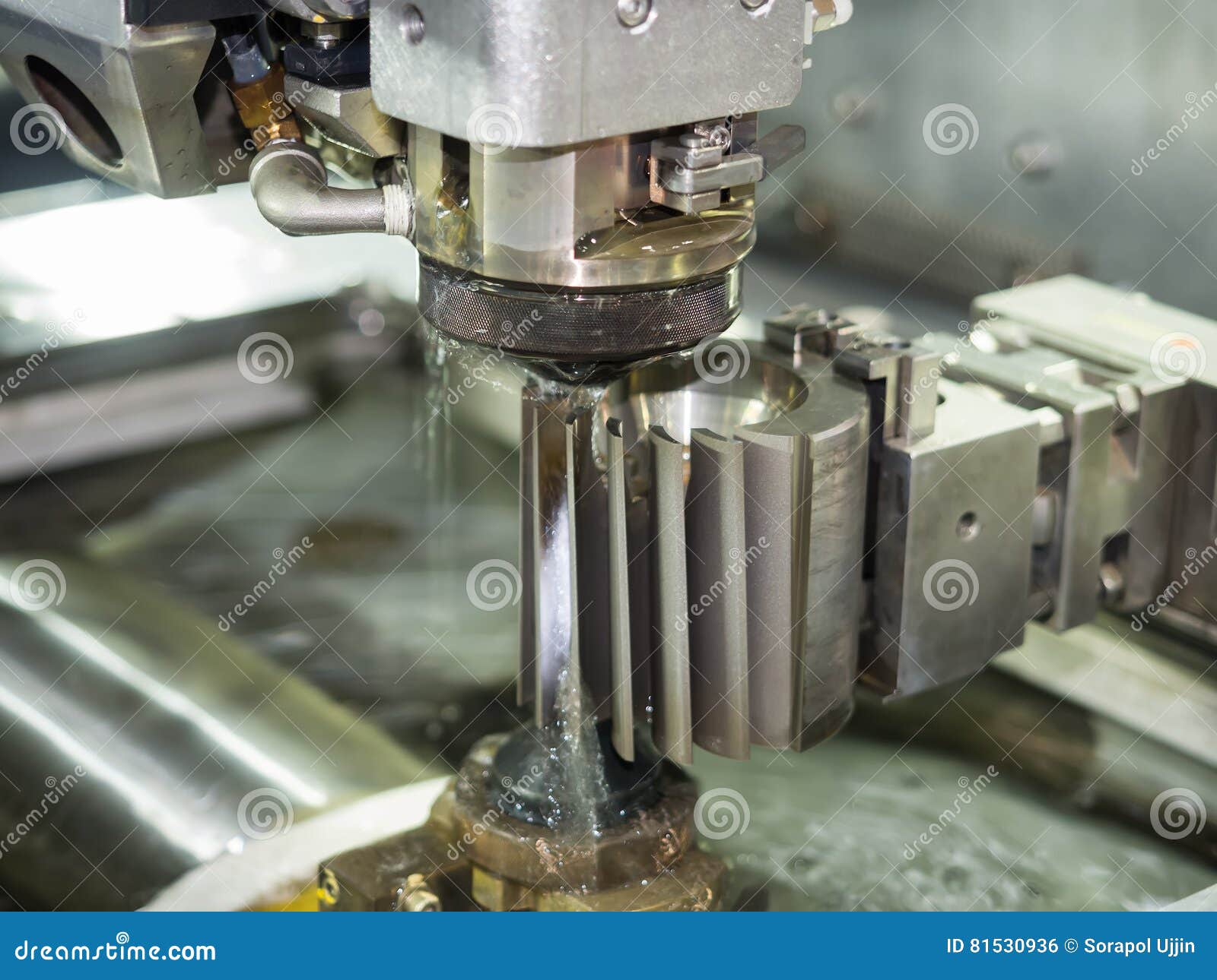 CNC Wire Cut Machine Cutting Mold Parts Stock Photo - Image of ...