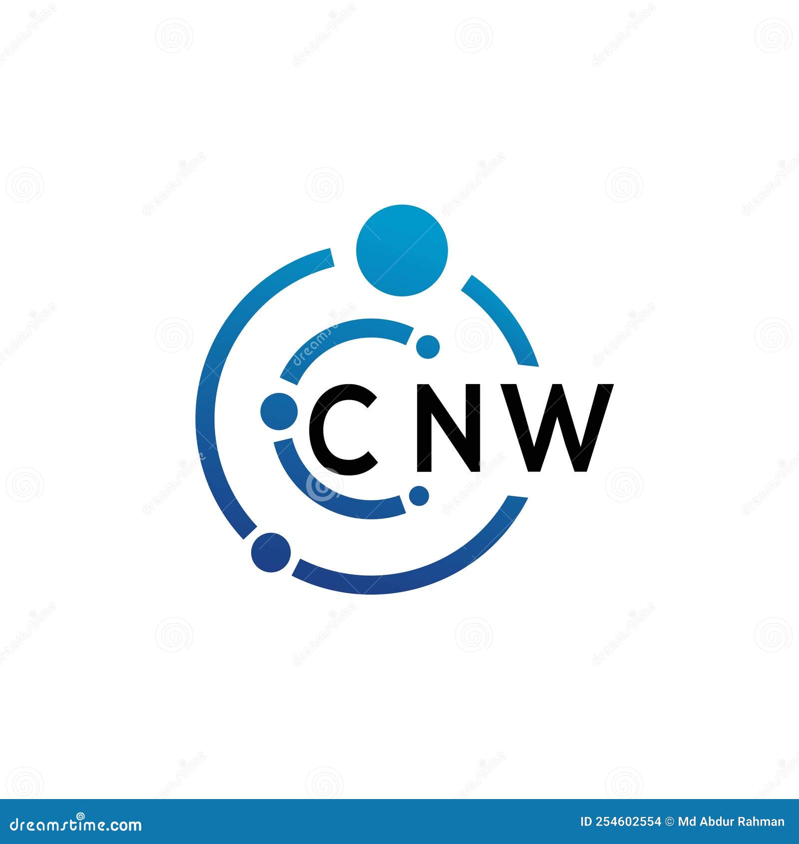 CNW Letter Logo Design on White Background. CNW Creative Initials ...