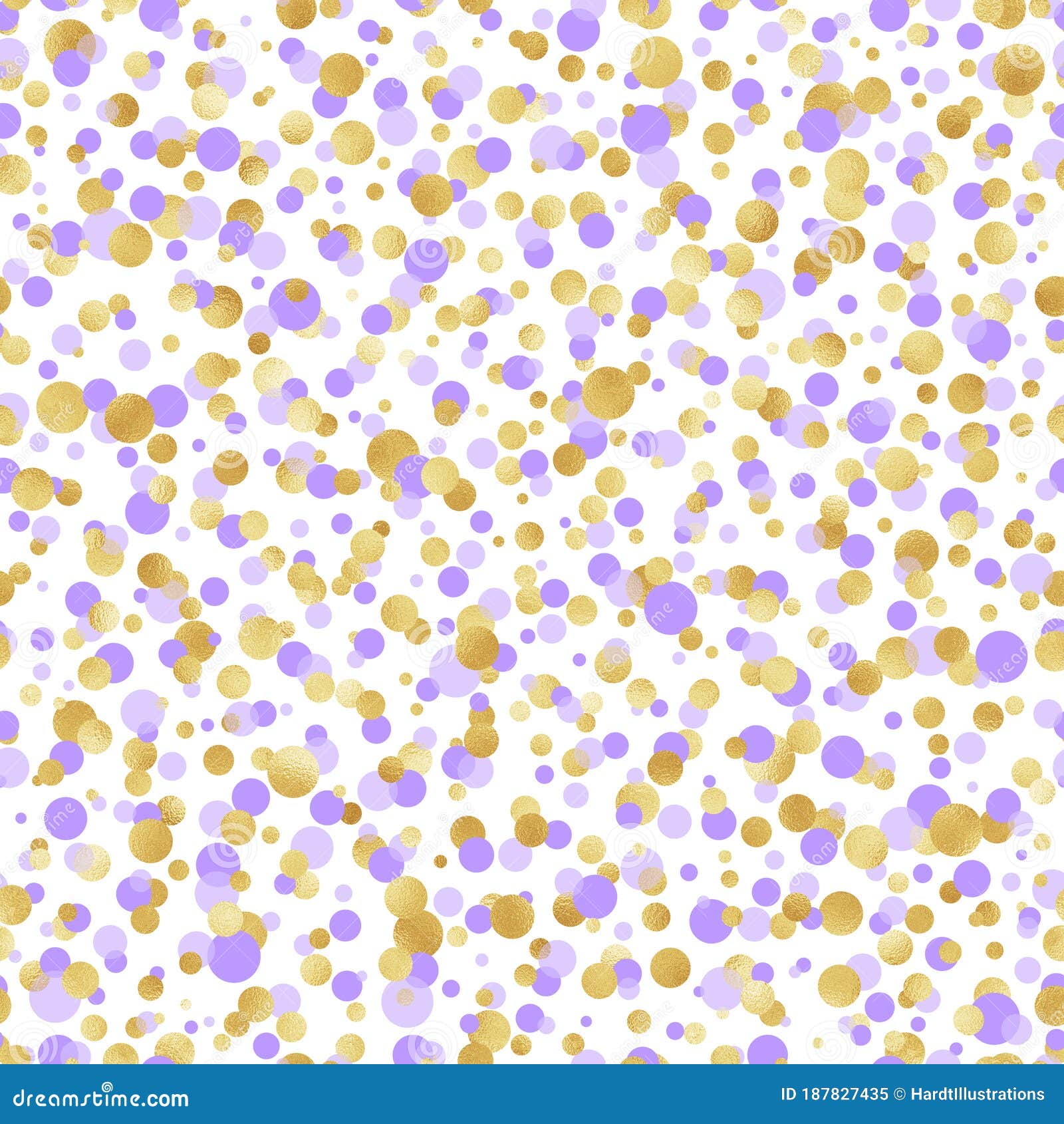 Purple and Gold Confetti Seamless Pattern Stock Illustration ...