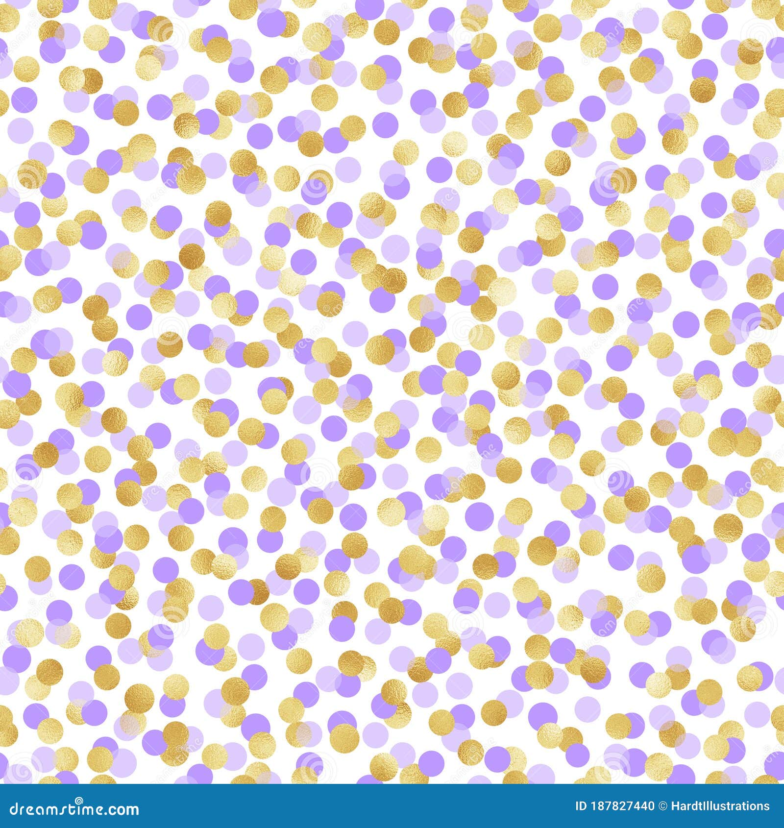 Purple and Gold Confetti Seamless Pattern Stock Illustration ...